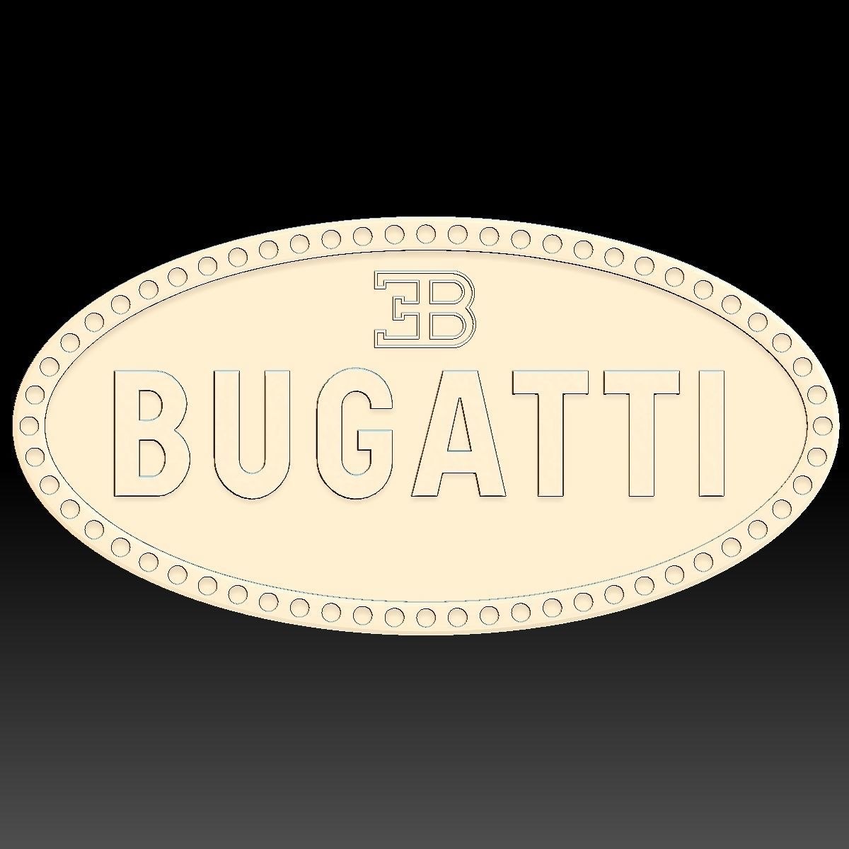 Bugatti logo car logotype 3D model 3D printable | CGTrader
