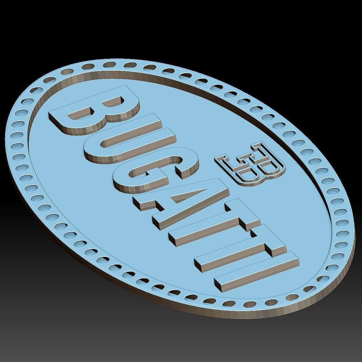 Bugatti logo car logotype 3D model 3D printable | CGTrader