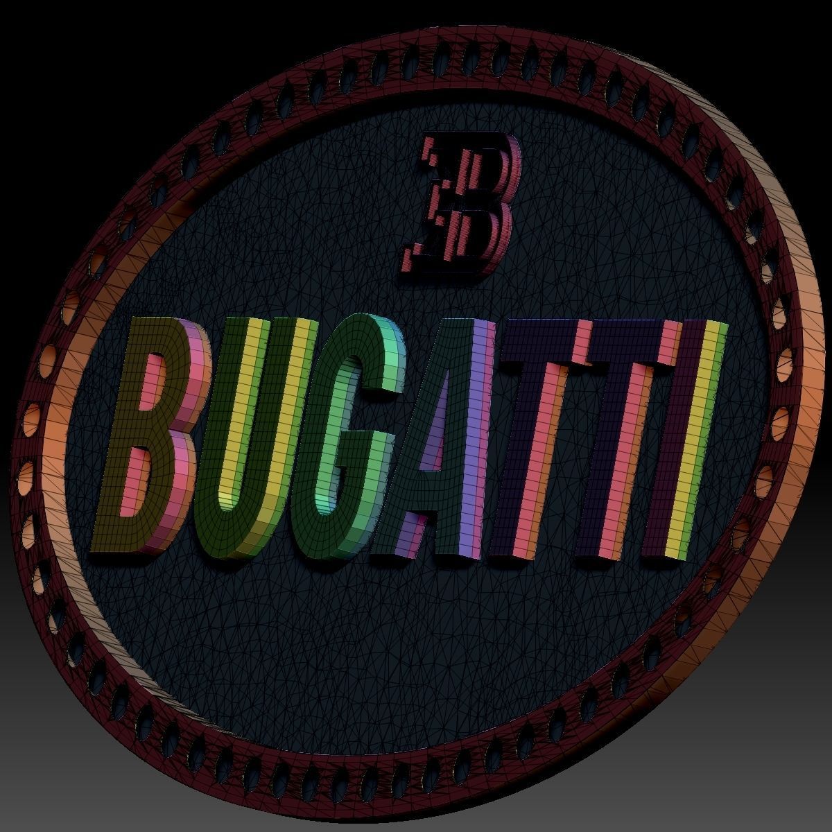 Bugatti logo car logotype 3D model 3D printable | CGTrader