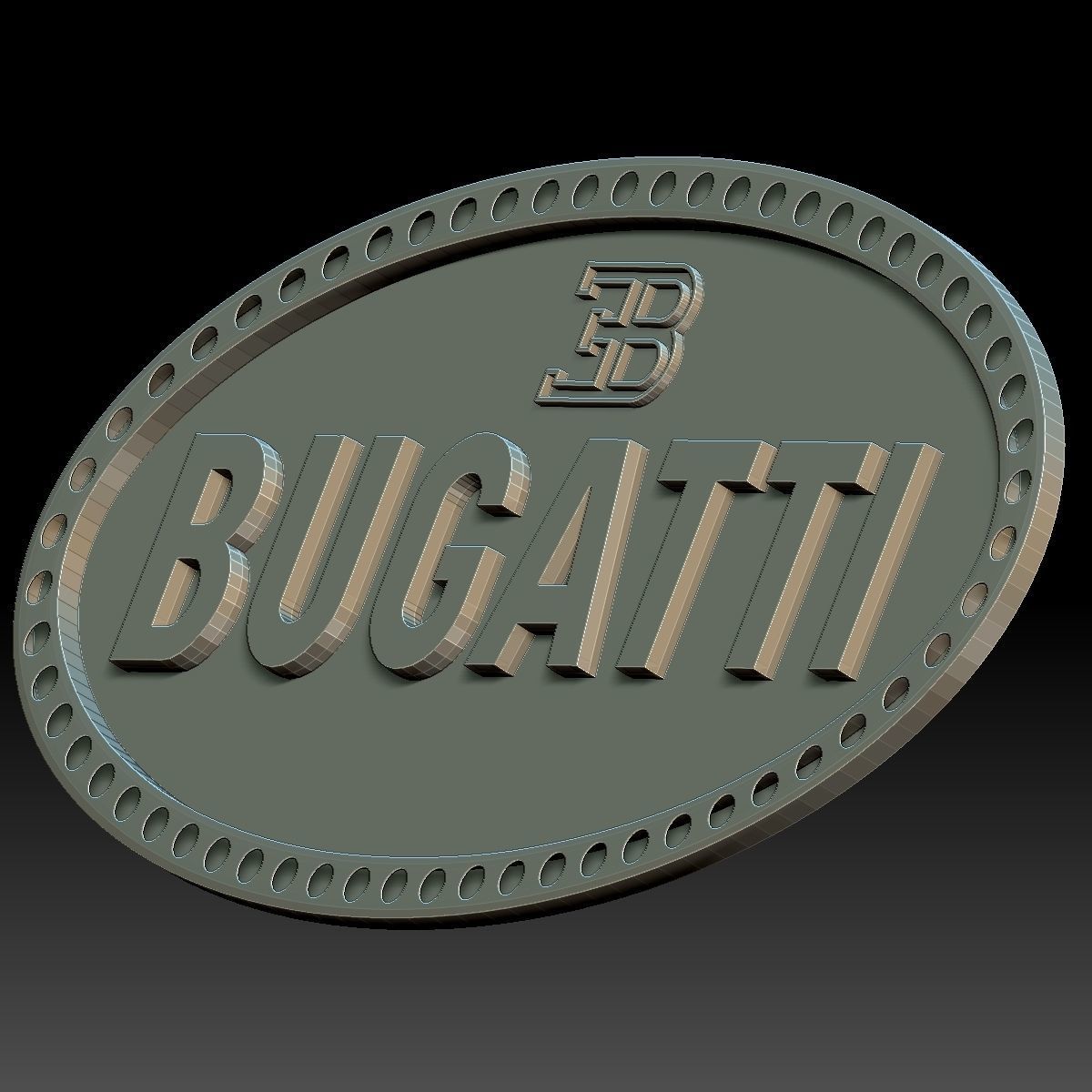Bugatti logo car logotype 3D model 3D printable | CGTrader