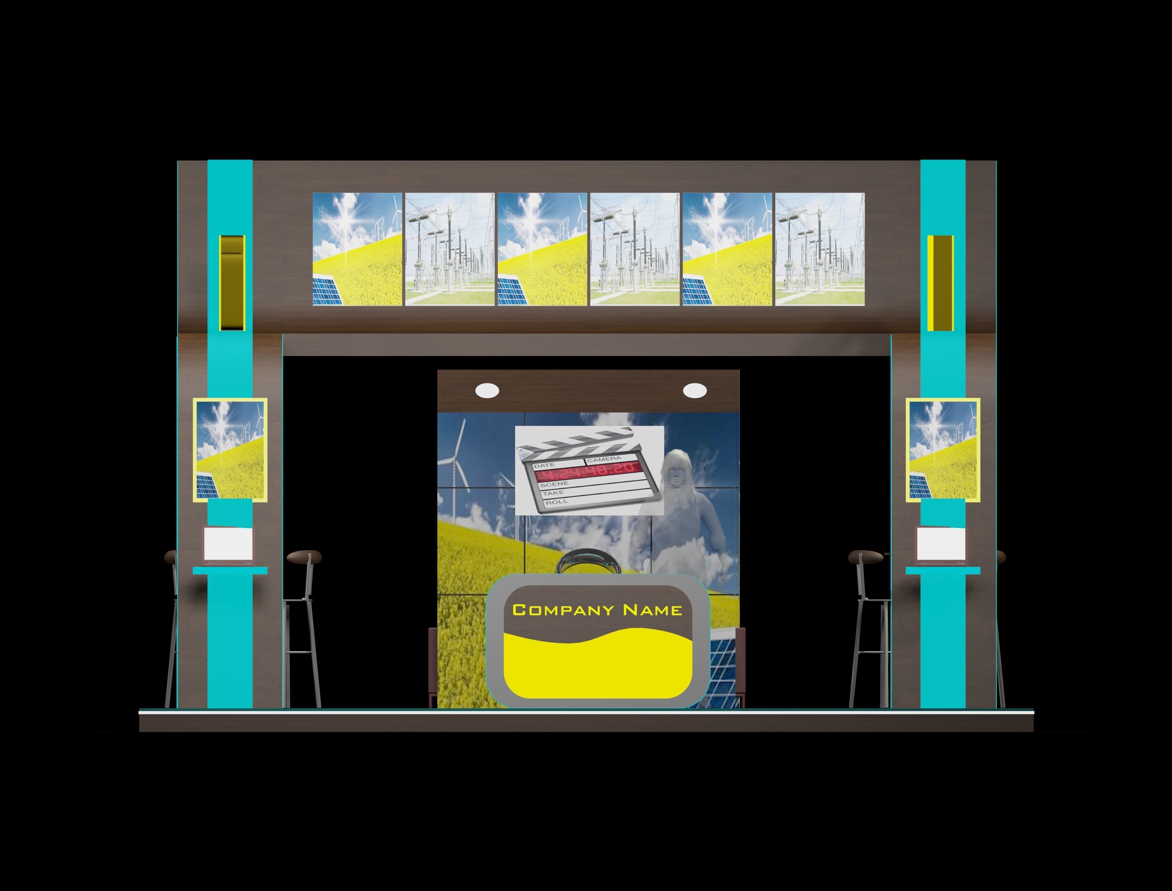 6x6 Exhibition booth stand 3d model 3D model | CGTrader