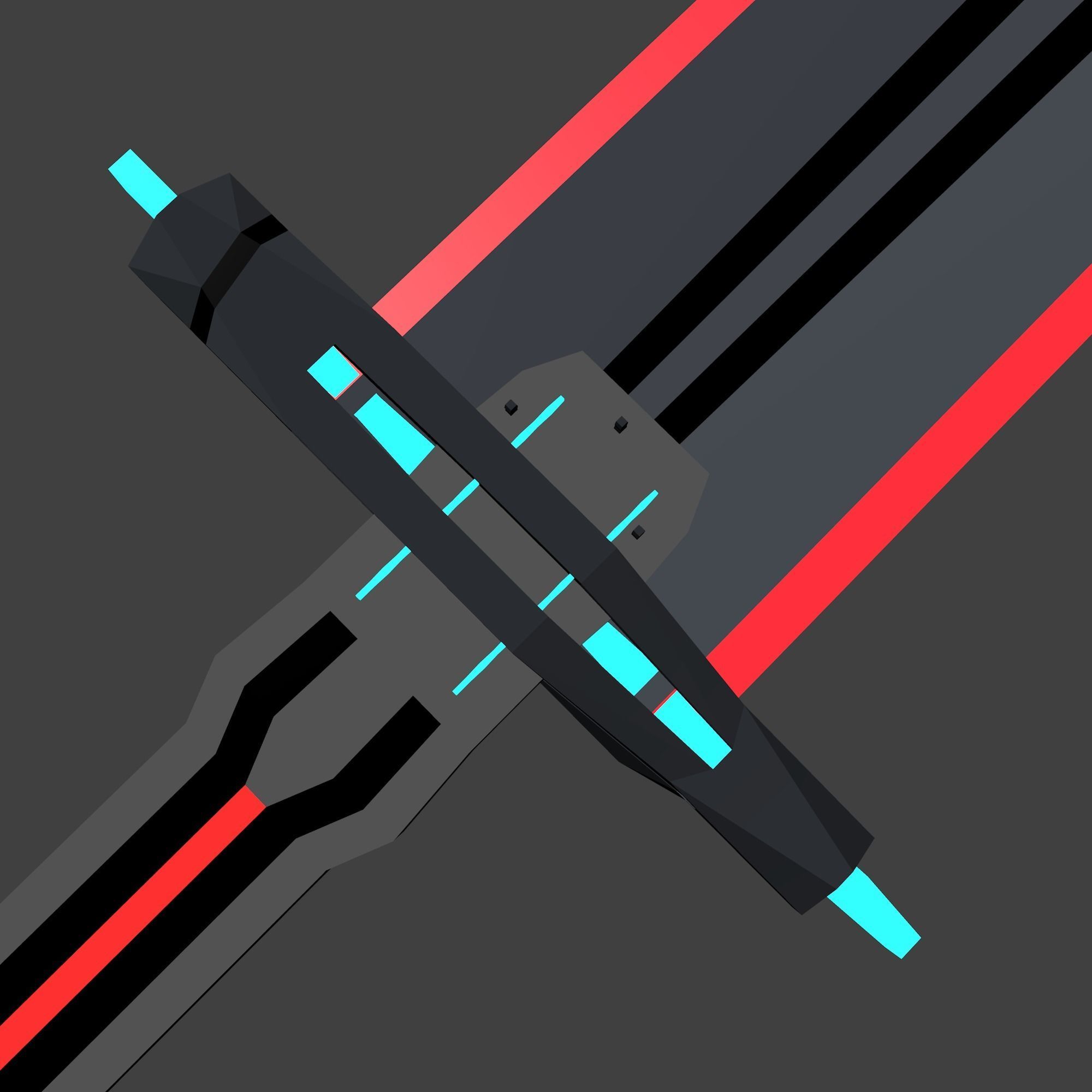 neon sword red free 3D model | CGTrader