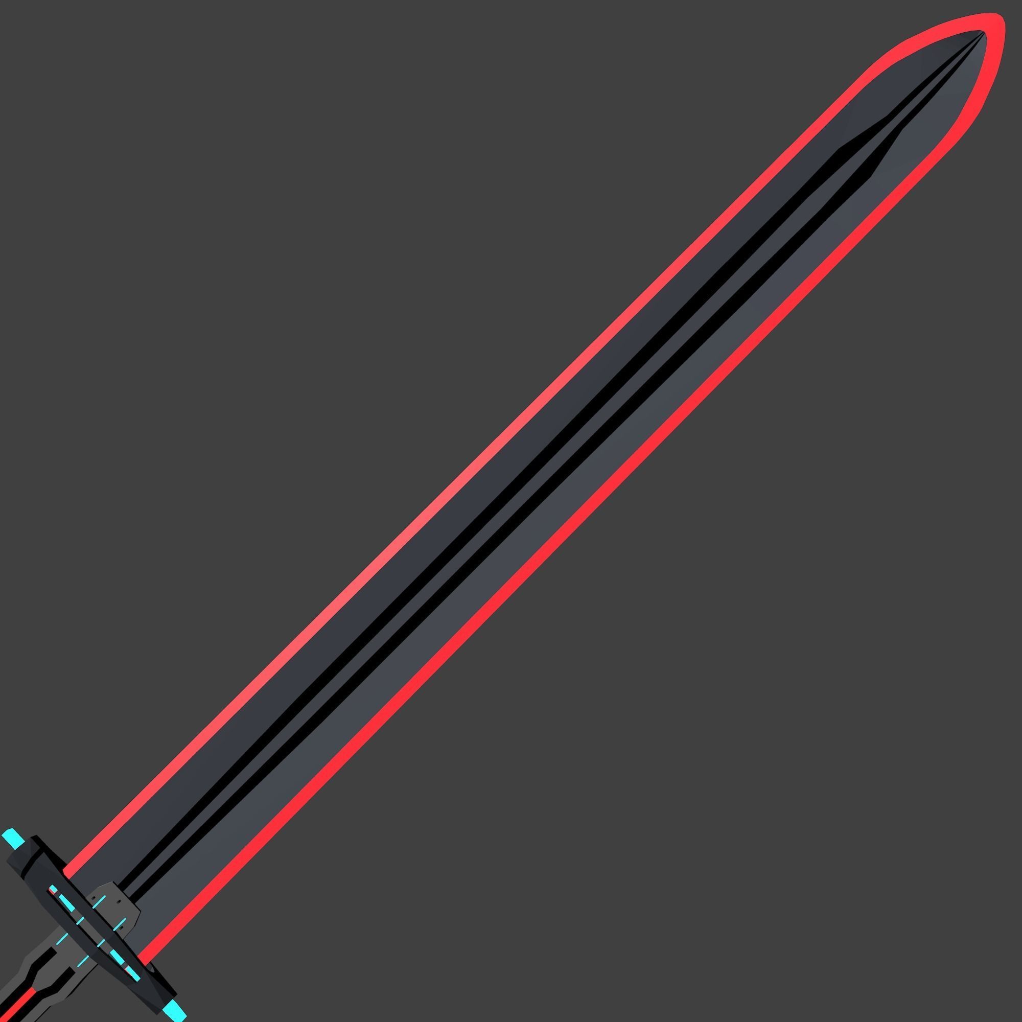 neon sword red free 3D model | CGTrader