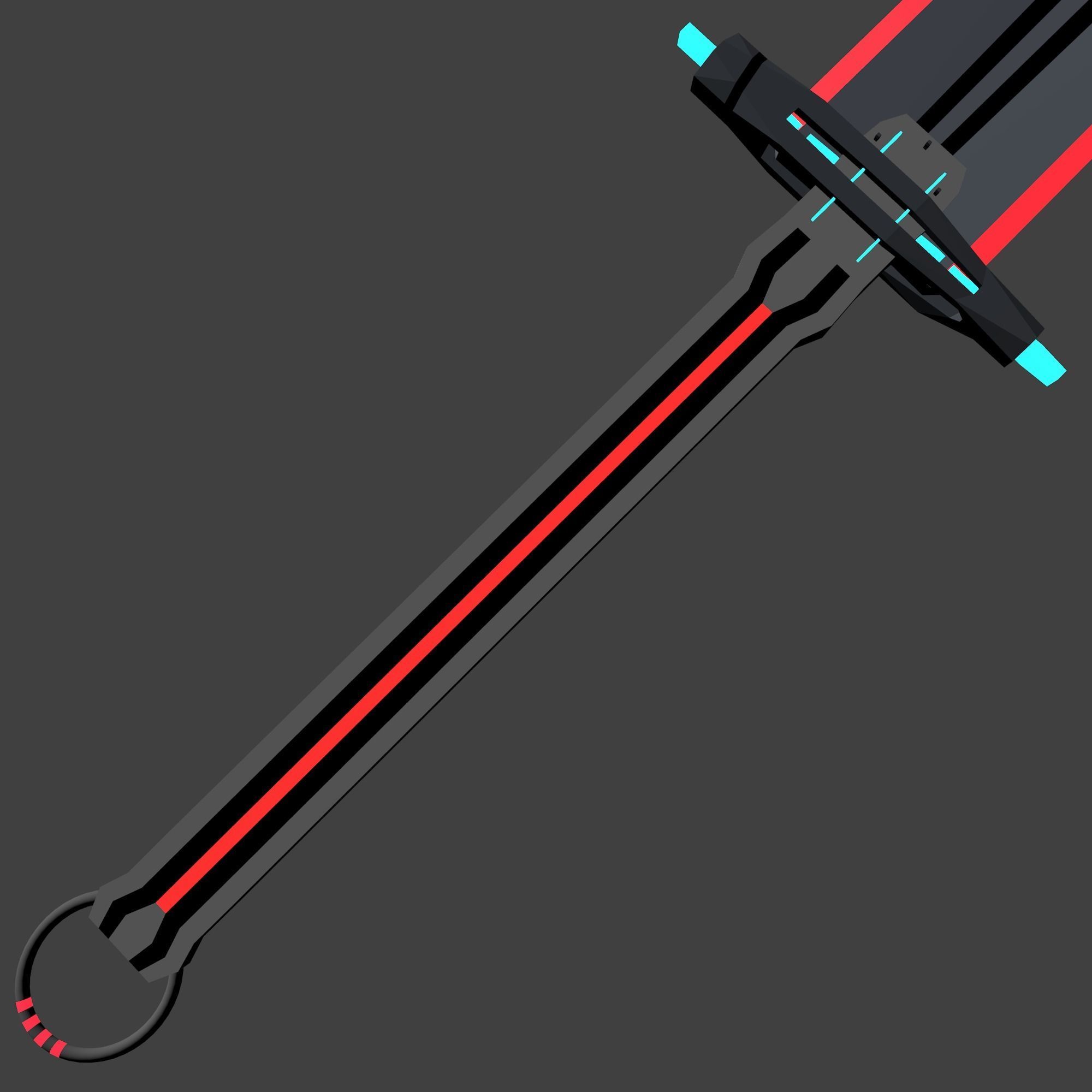 neon sword red free 3D model | CGTrader
