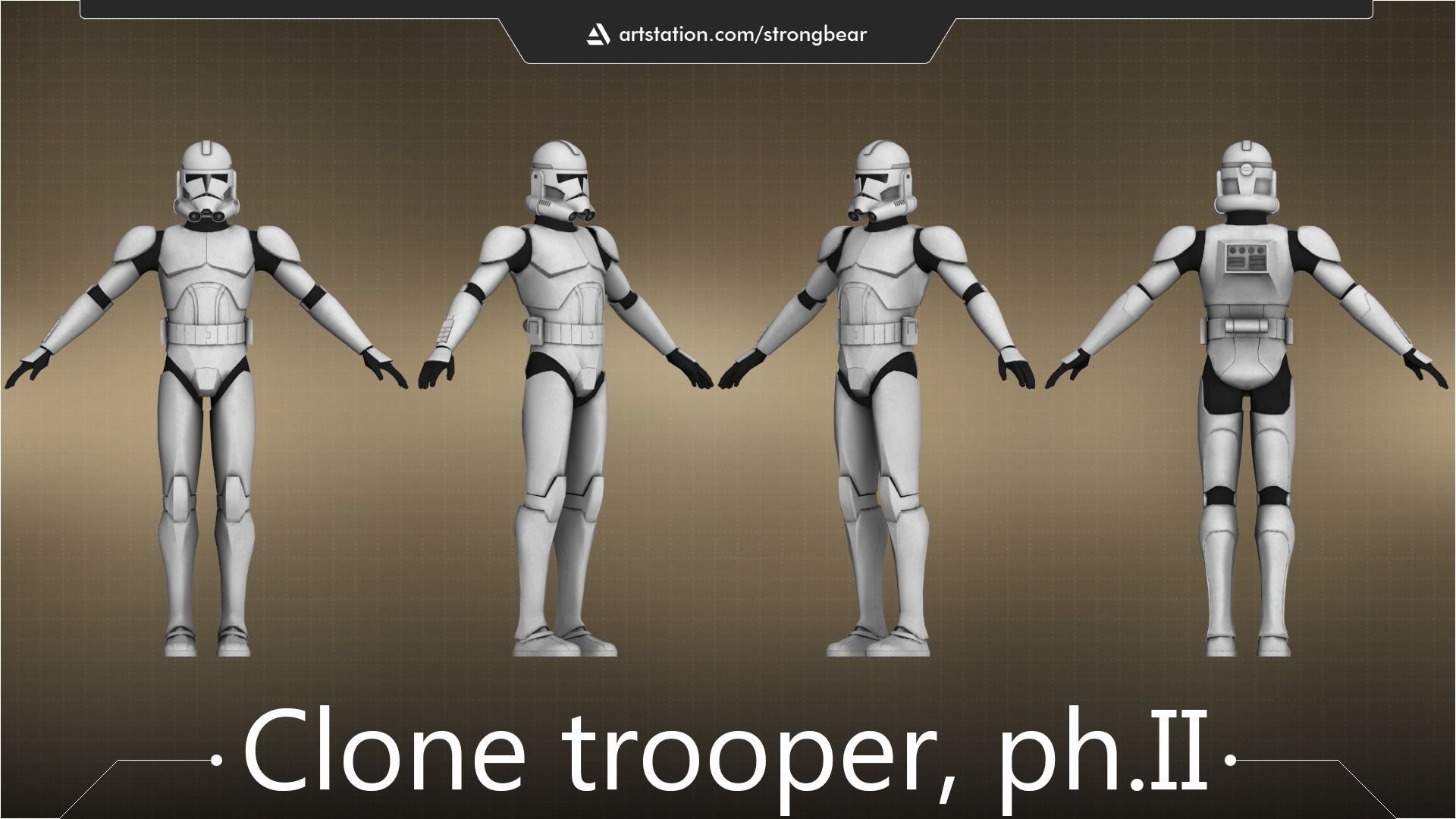 3D model Animated clone trooper phase II VR / AR / low-poly | CGTrader