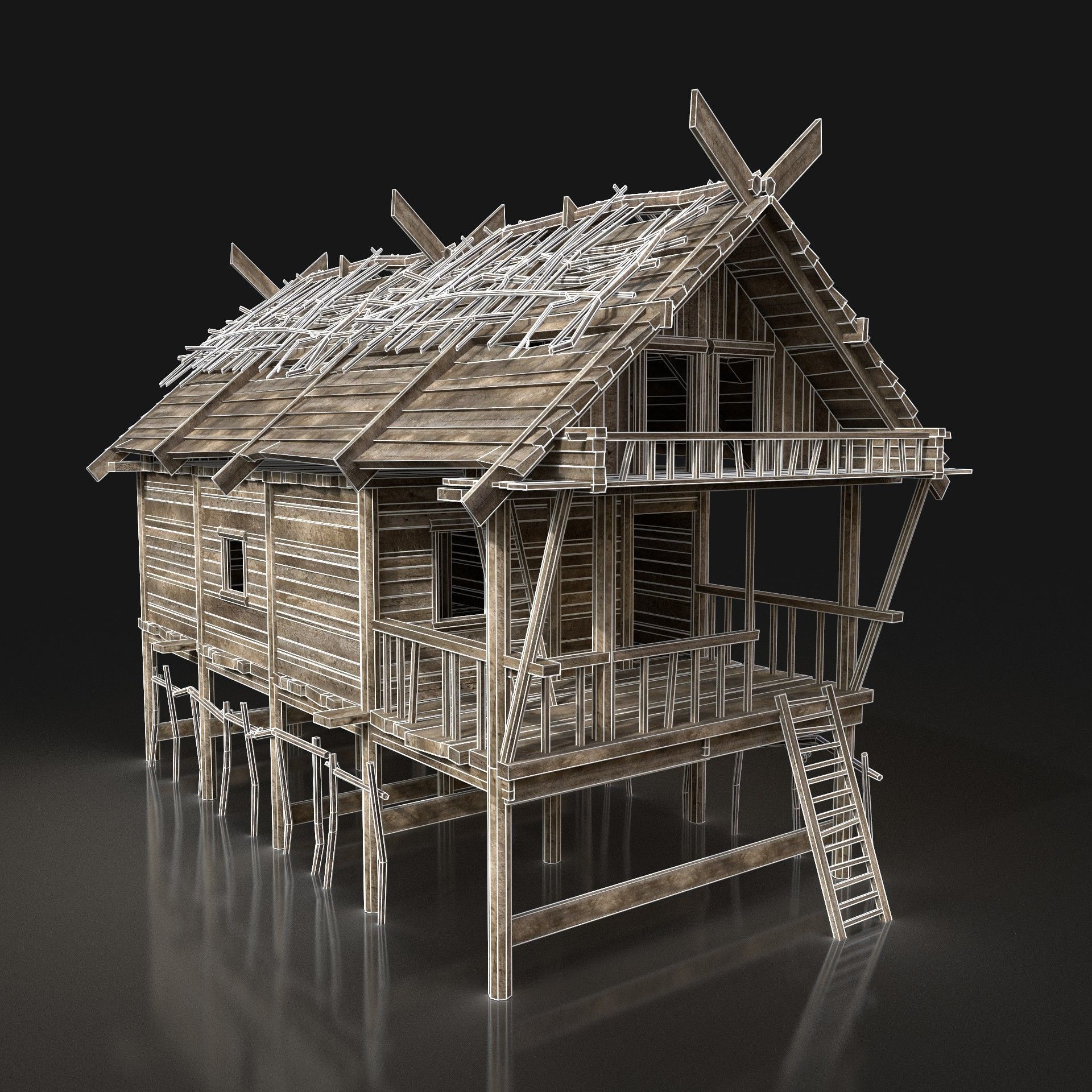 3D model Next Gen AAA FANTASY MEDIEVAL WOODEN HOUSE FOREST HOUSE SWAMP ...