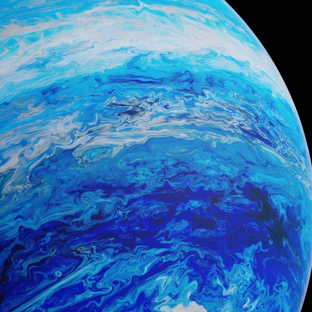 3D model Alien planet model 5 - 16k photorealistic - cold gas giant VR ...