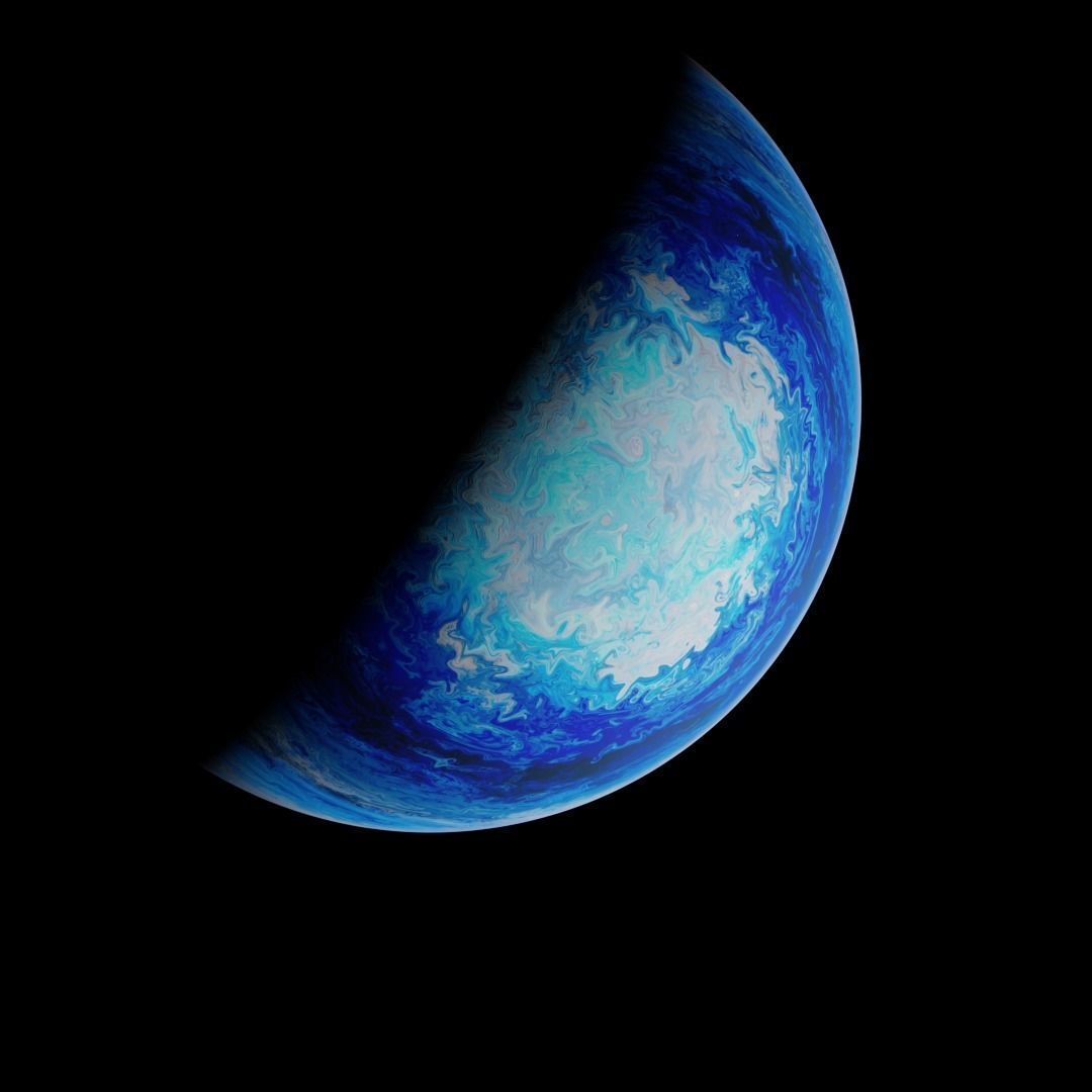 3D model Alien planet model 5 - 16k photorealistic - cold gas giant VR ...