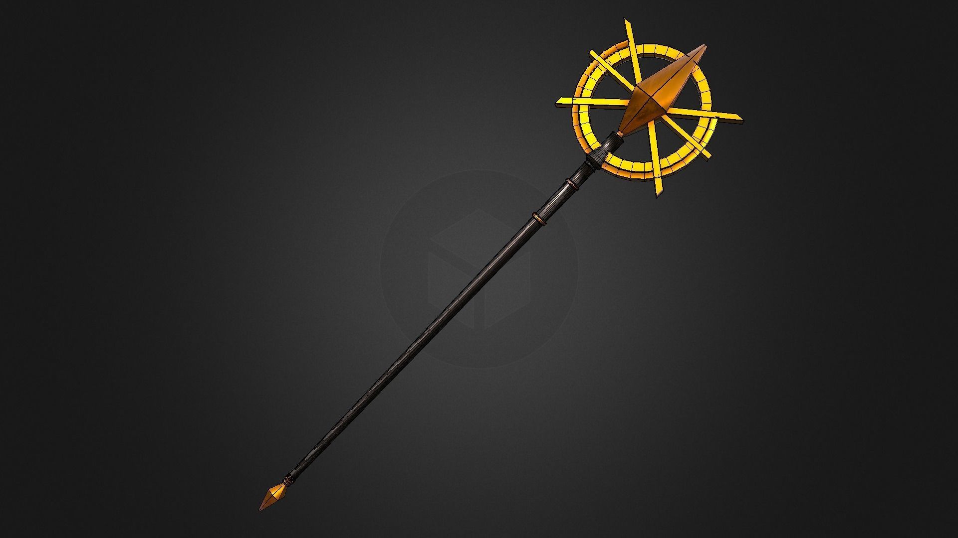 3D model Magic Staff - Golden X VR / AR / low-poly | CGTrader