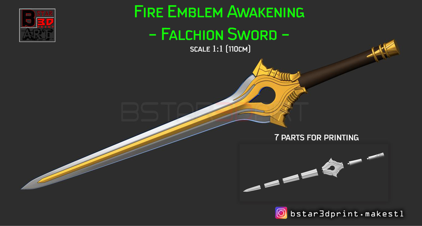 Fire Emblem Awakening Falchion Sword - Weapon Cosplay 3D model 3D ...