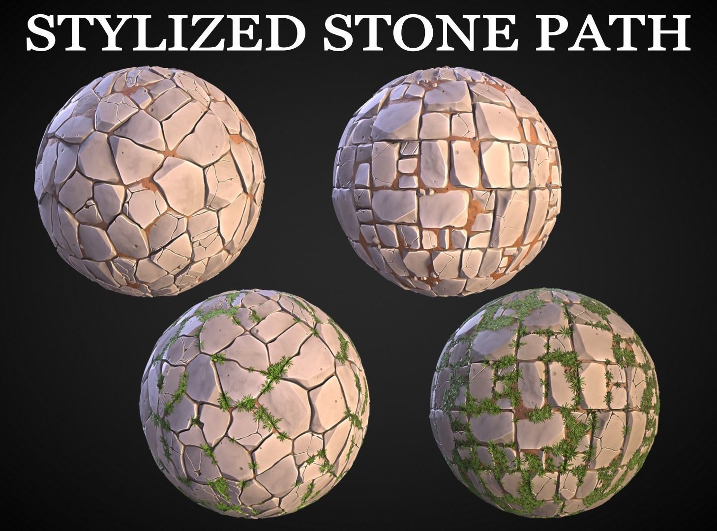 Texture Stylized Stone Path Materials VR / AR / low-poly | CGTrader