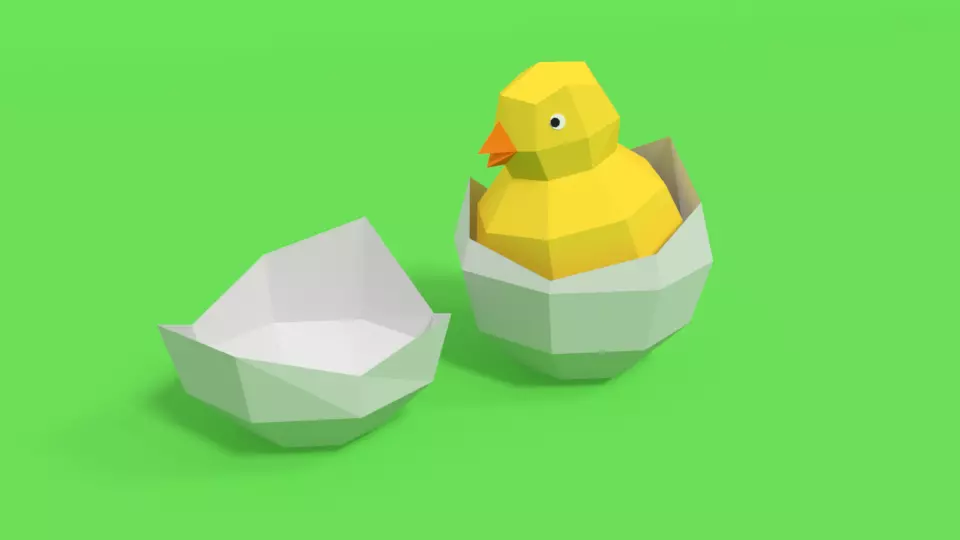 3D model Low Poly Cartoon Chick VR / AR / low-poly | CGTrader