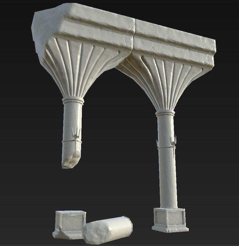 3D model Stylized Low Poly Columns VR / AR / low-poly | CGTrader