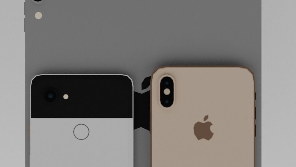 low poly iPhone XS Max Pixel 2 XL and iPad Pro 2018 Collection free VR ...
