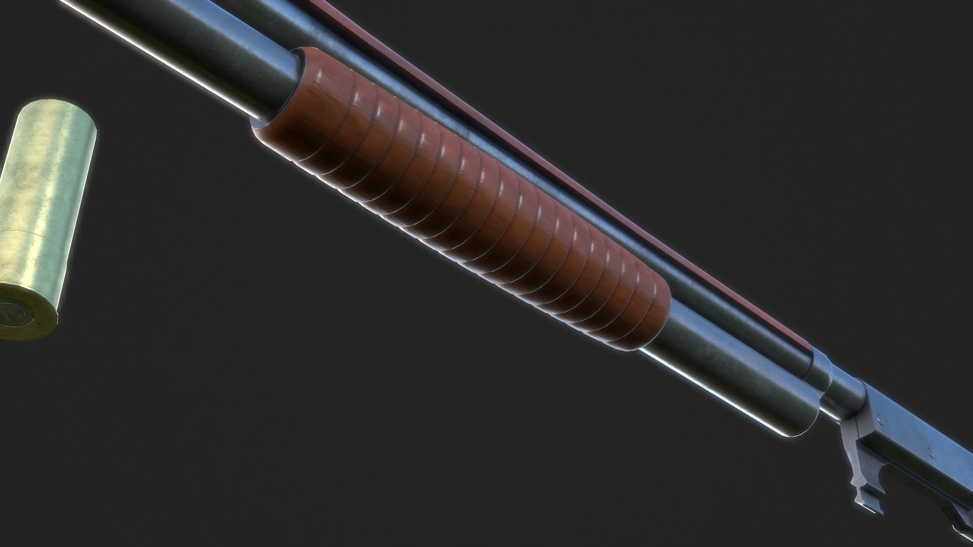 3D model WW2 Trench Gun with Animations and Attachments VR / AR / low ...