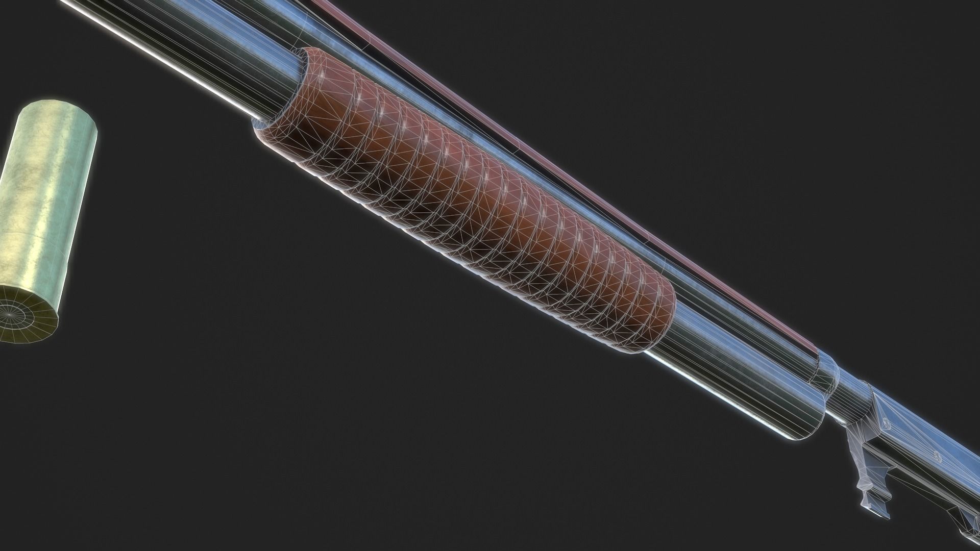 3D model WW2 Trench Gun with Animations and Attachments VR / AR / low ...