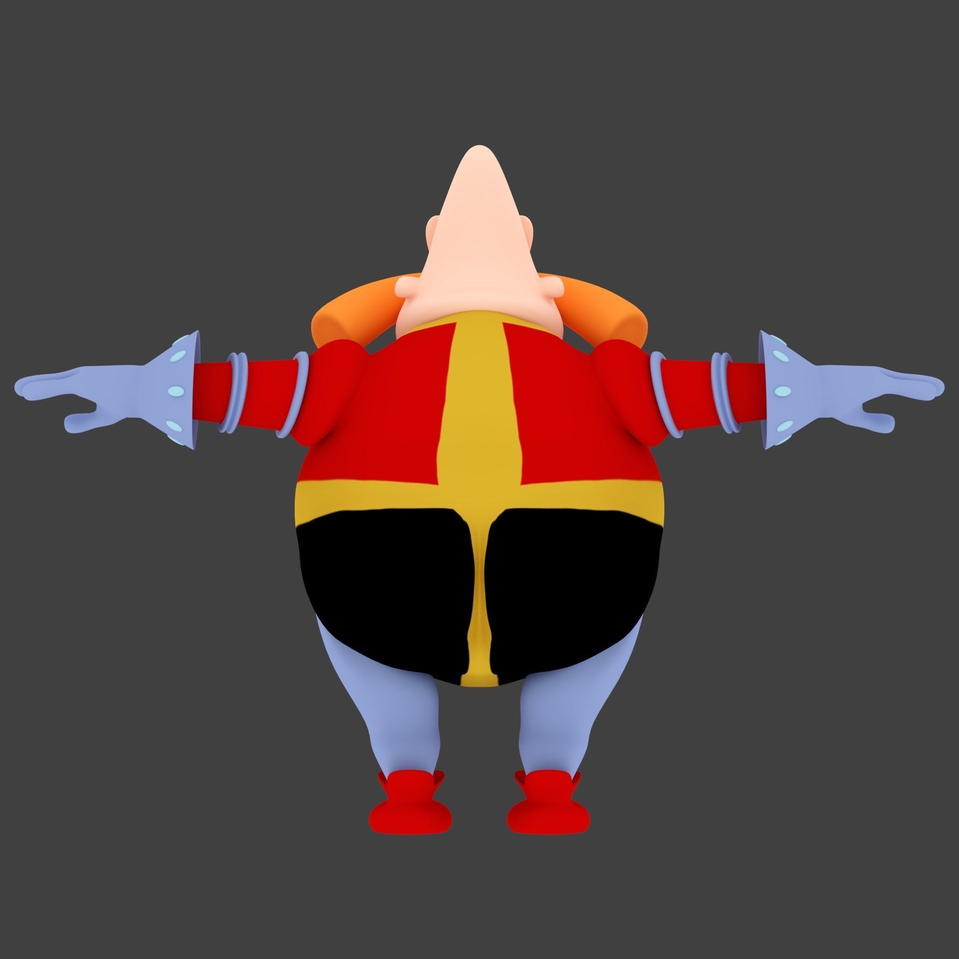 Robotnik cartoon character 3D model rigged | CGTrader