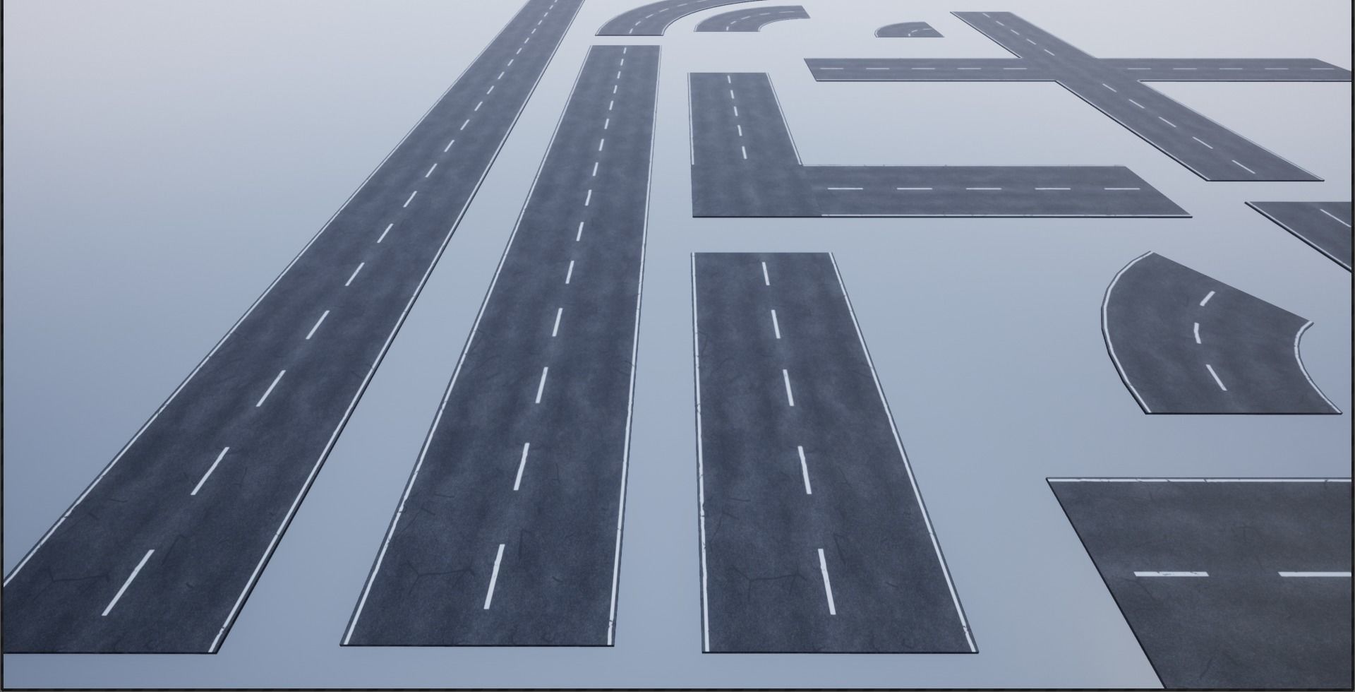 3D model Modular Road Pack PBR VR / AR / low-poly | CGTrader