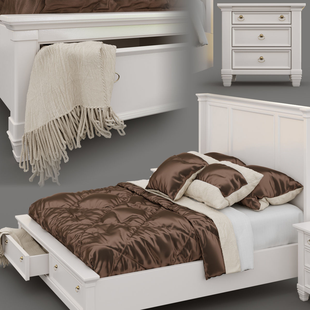 Prentice bed 3D model | CGTrader