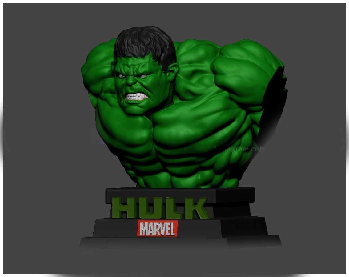 Hulk Bust Printable Statue Marvel Comic Statue STL 3D model 3D ...