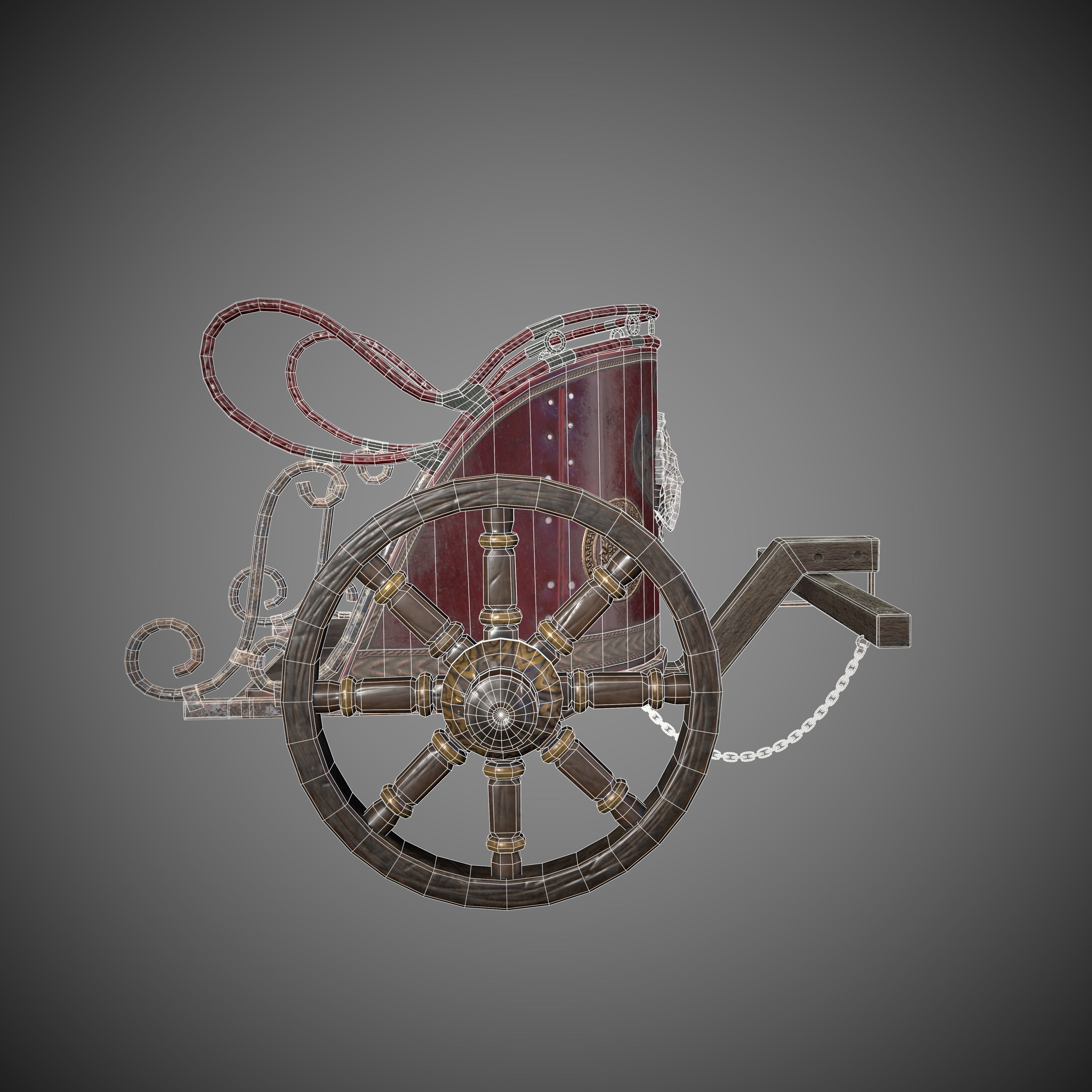 3D model Lowpoly Chariot fire cart - fire cart VR / AR / low-poly ...