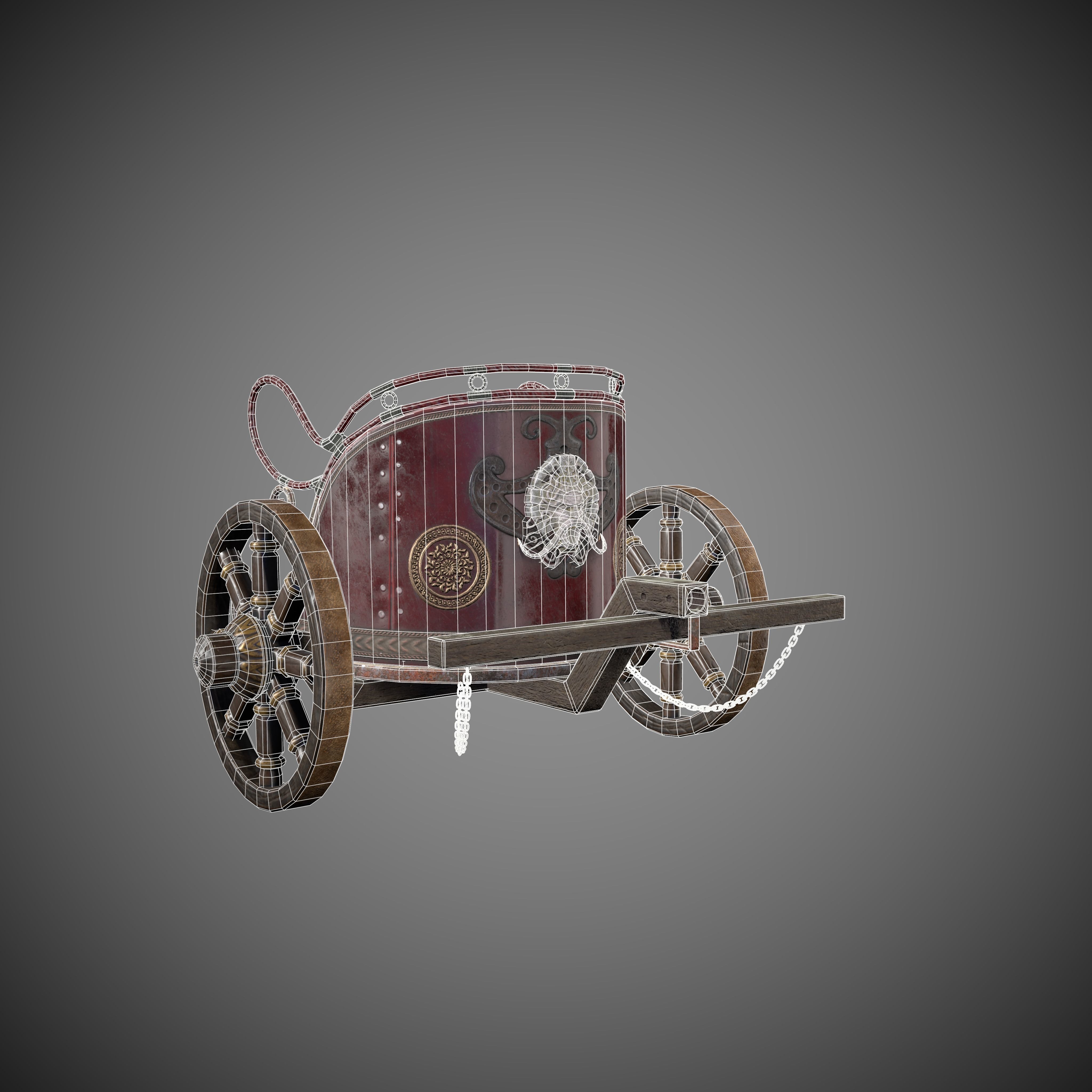 3D model Lowpoly Chariot fire cart - fire cart VR / AR / low-poly ...