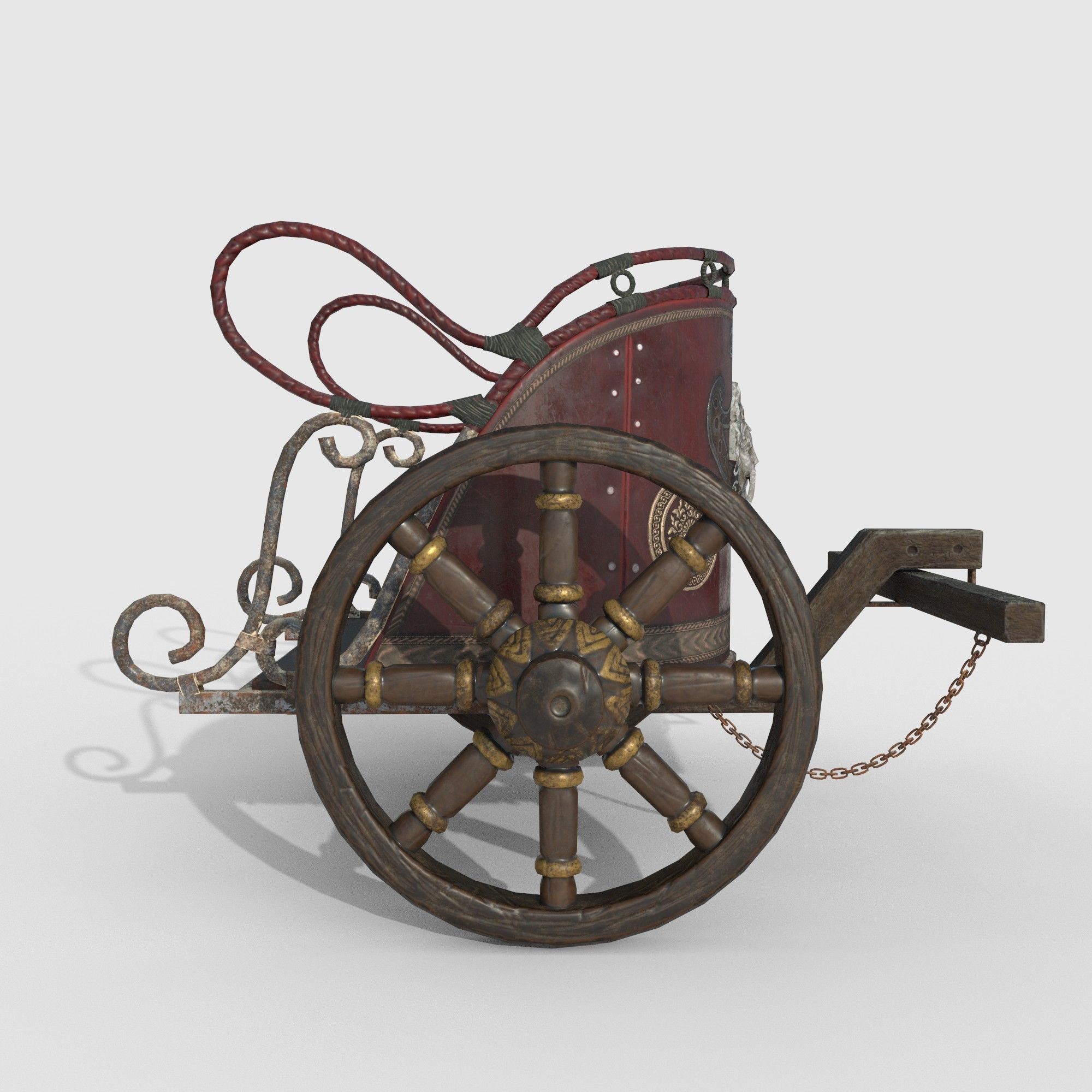 3D model Lowpoly Chariot fire cart - fire cart VR / AR / low-poly ...