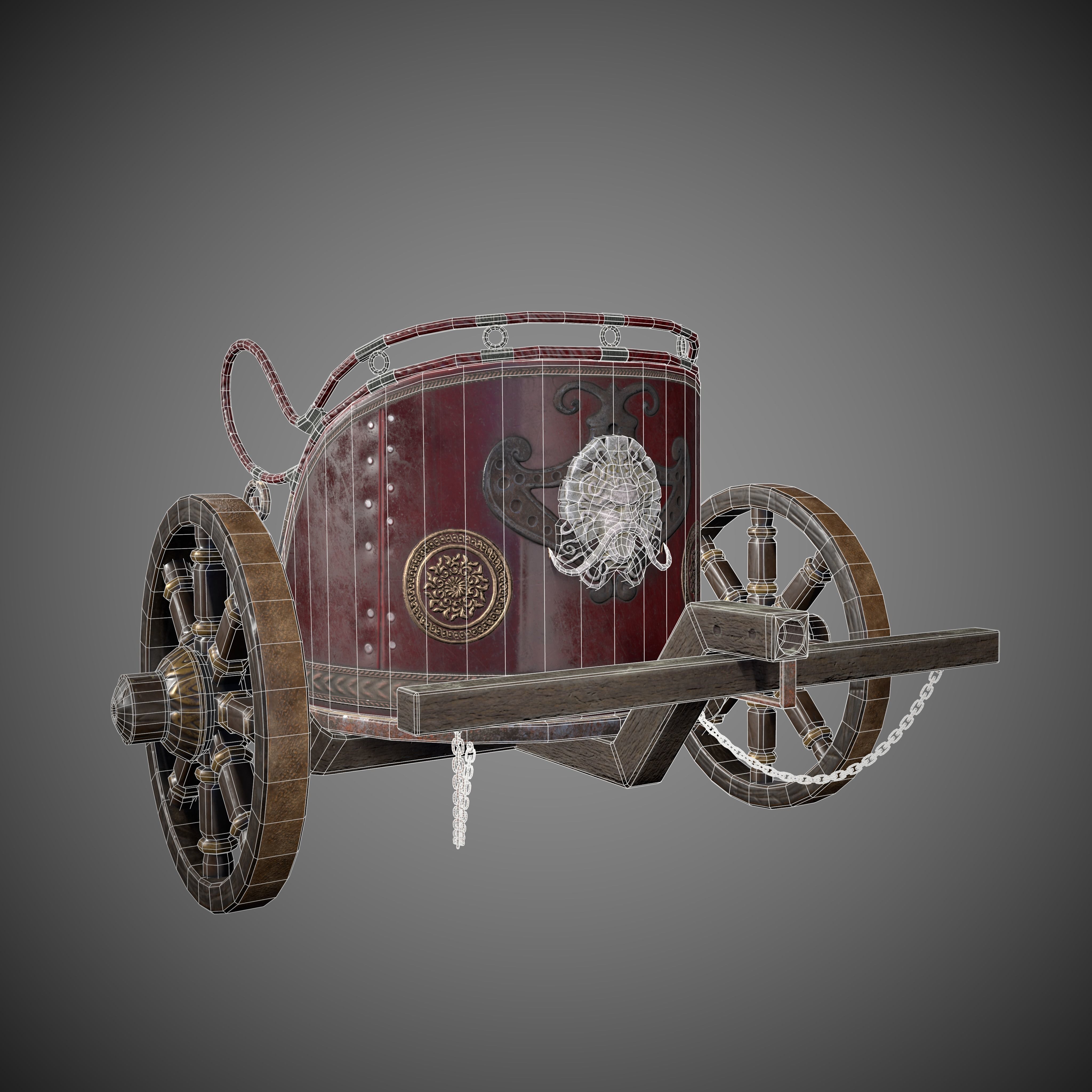 3D model Lowpoly Chariot fire cart - fire cart VR / AR / low-poly ...