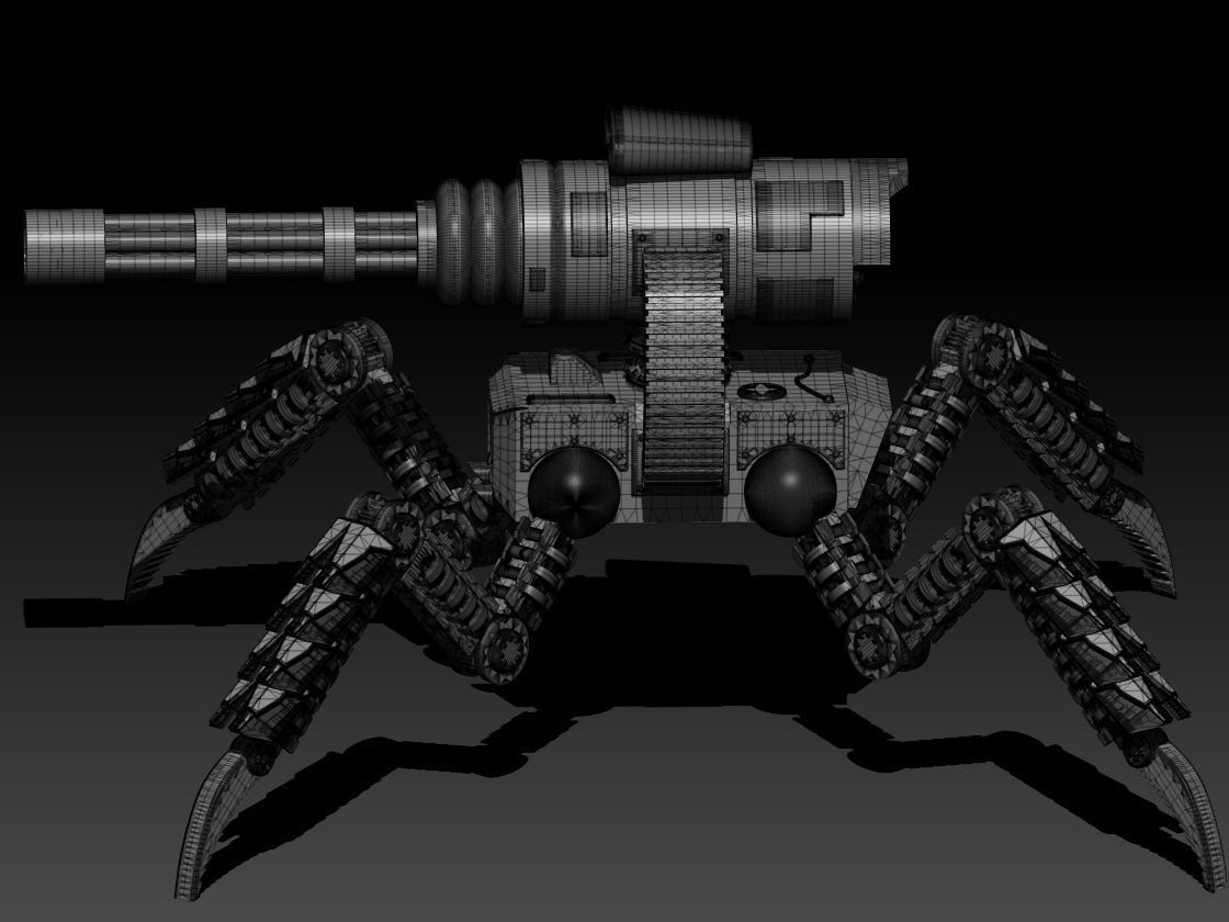 Walking Sentry Turret 3D model | CGTrader