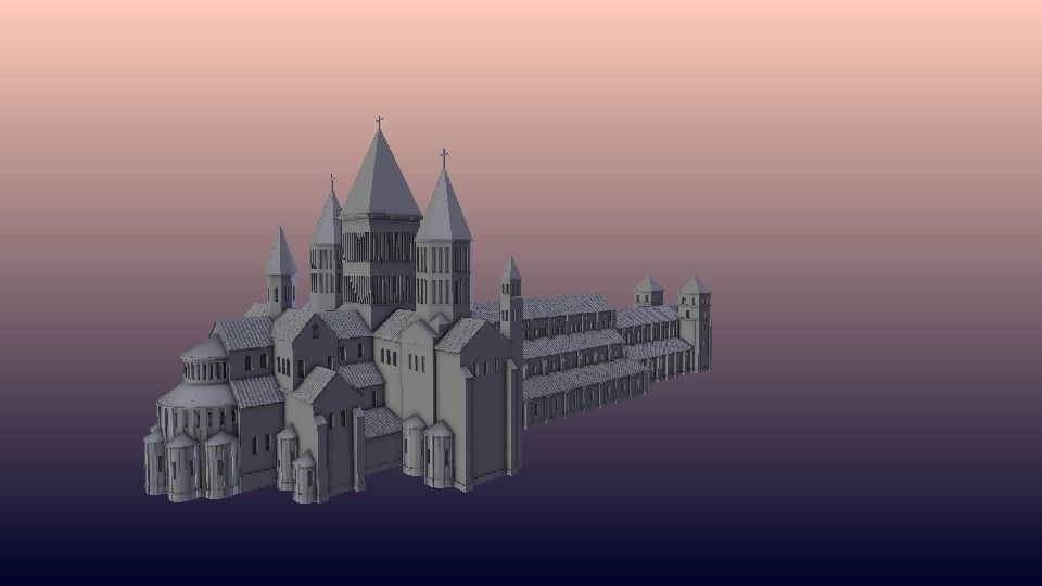 3D model Cluny Romanesque church VR / AR / low-poly | CGTrader
