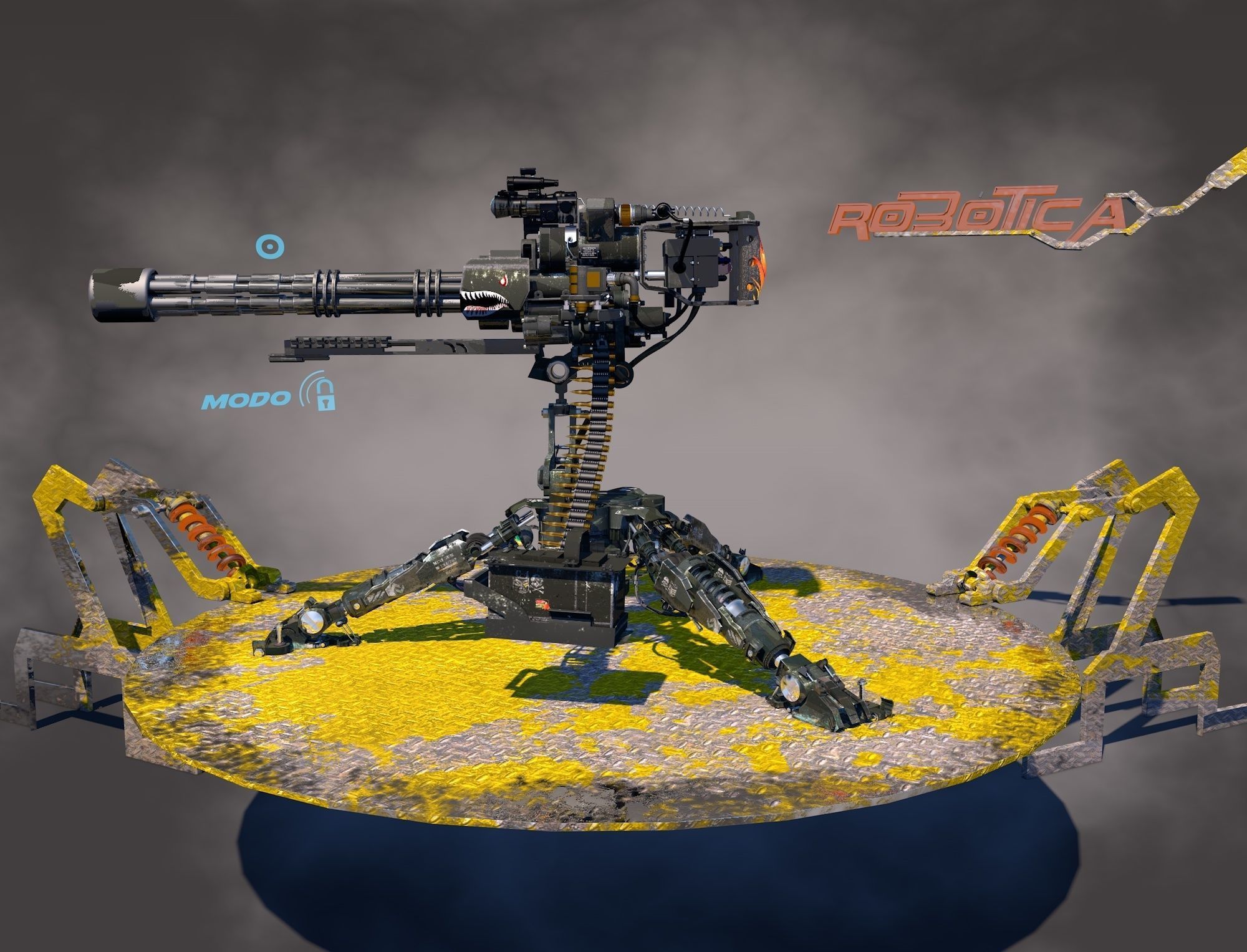 M-134 machine gun 3D model rigged | CGTrader