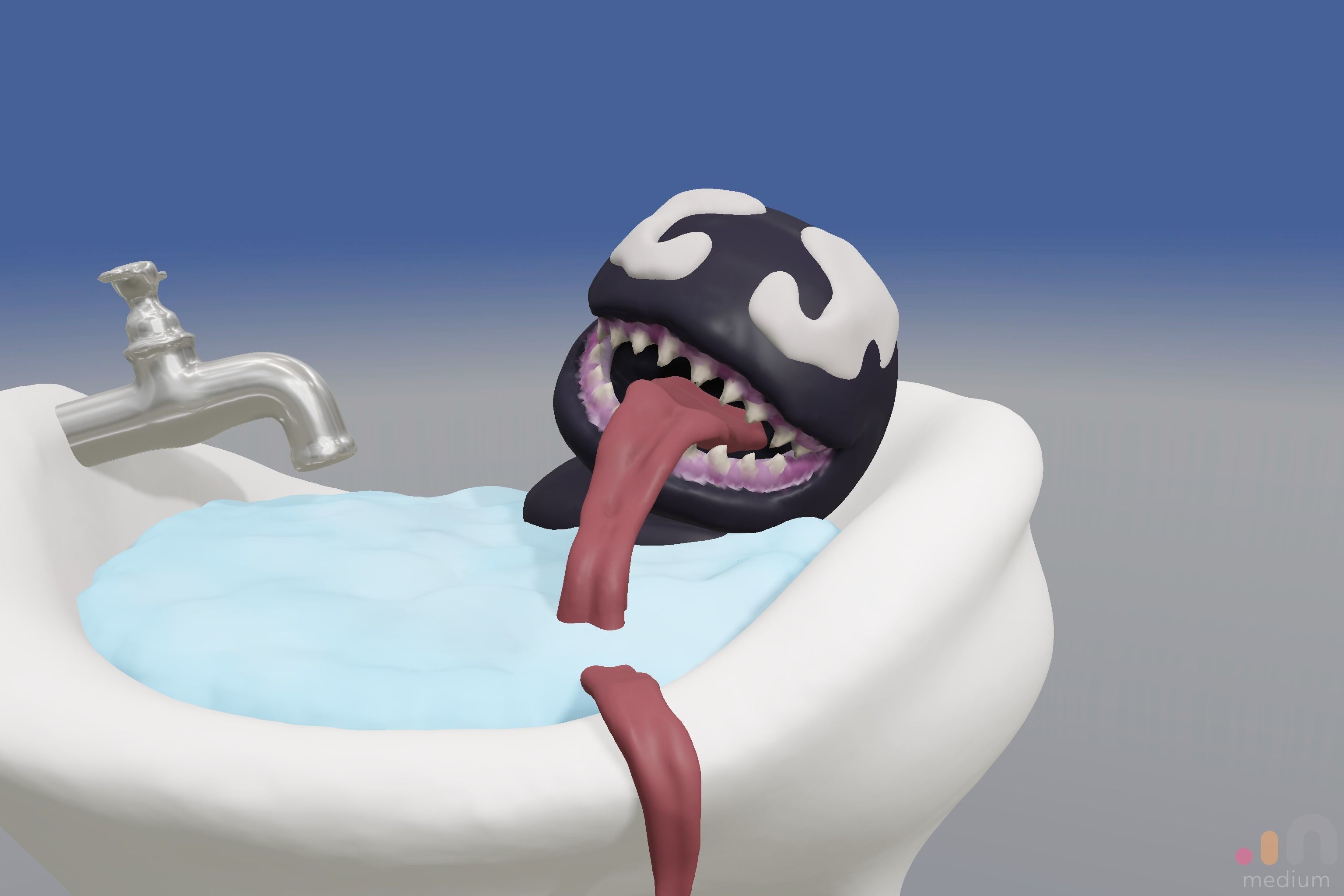Baby Venom Takes a Bath 3D model | CGTrader