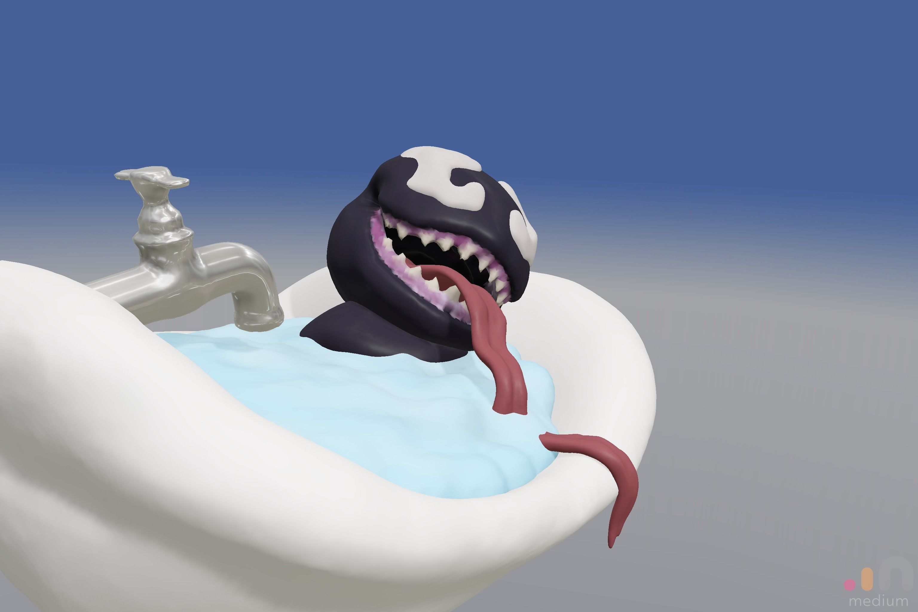 Baby Venom Takes a Bath 3D model | CGTrader