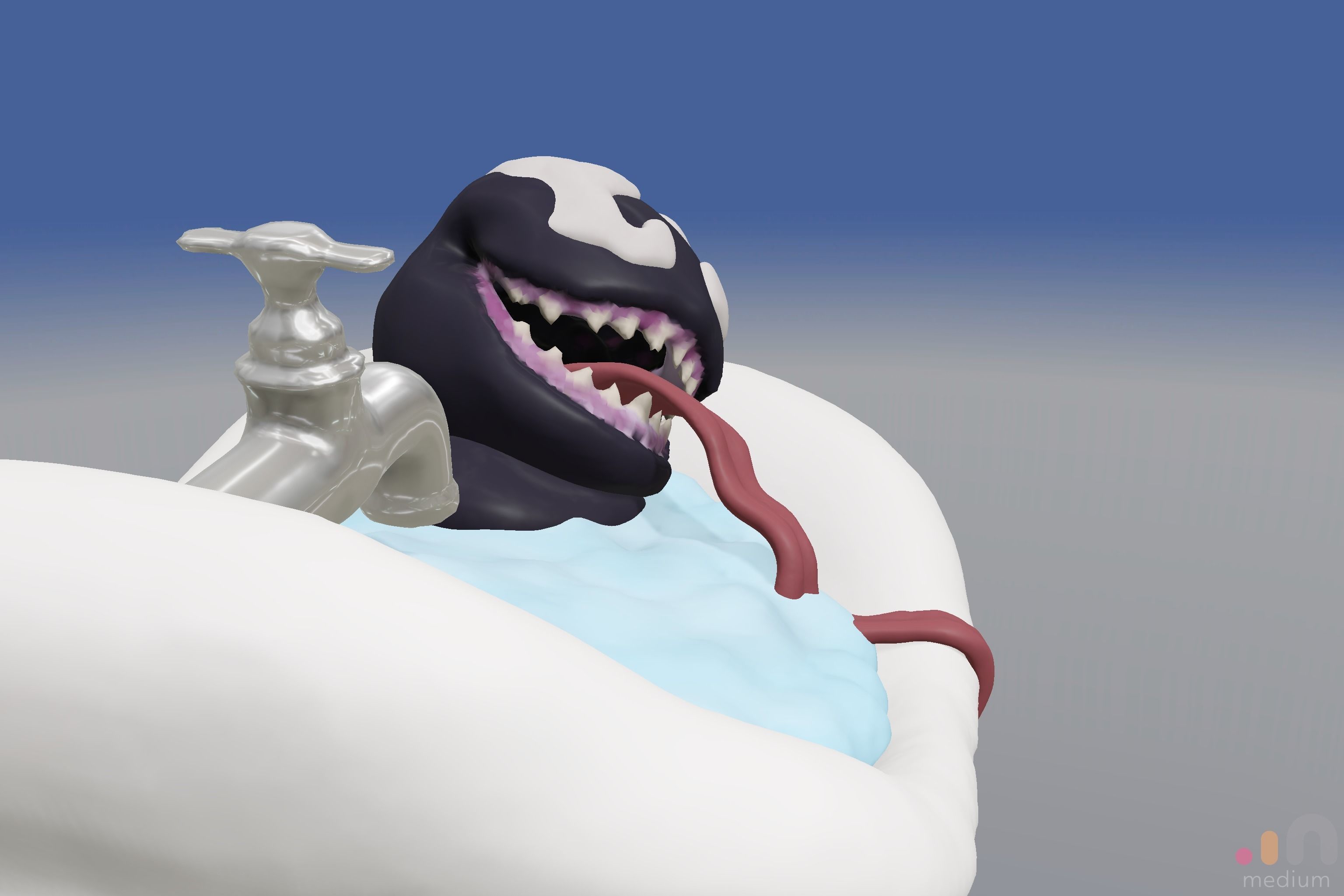 Baby Venom Takes a Bath 3D model | CGTrader