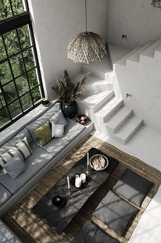 full interior scene with Garden for kit bashing and staging 3D model ...