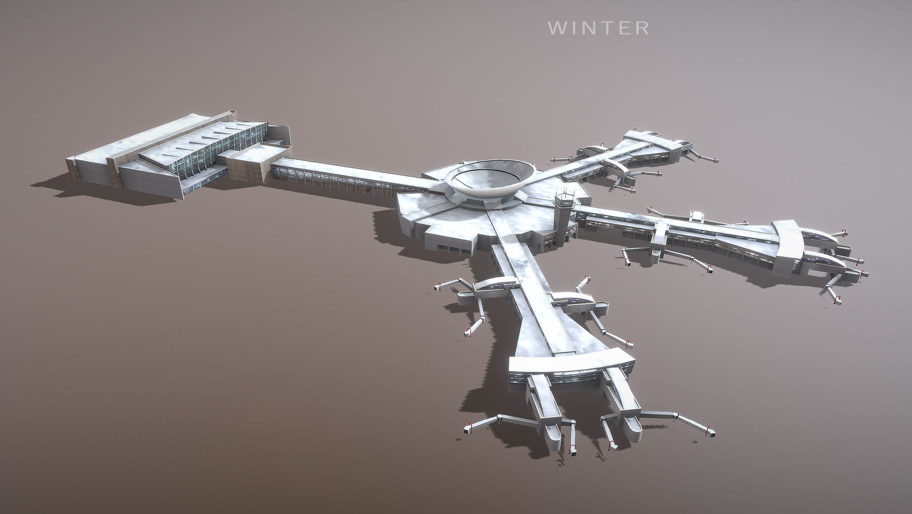 3D model Airport Terminal LLBG Terminal3 Ben Gurion Airport VR / AR ...