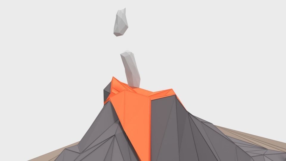3D model Low Poly Cartoon Volcano Scene VR / AR / low-poly | CGTrader