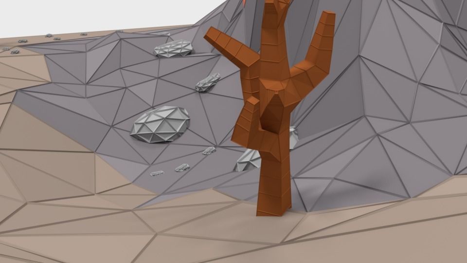 3D model Low Poly Cartoon Volcano Scene VR / AR / low-poly | CGTrader