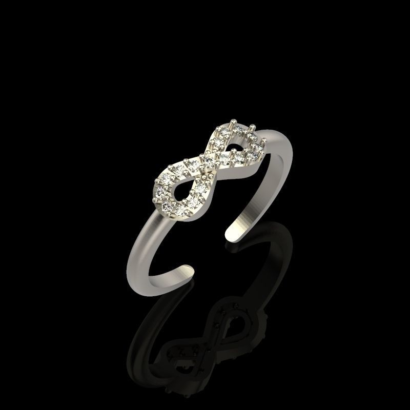 Women Infinity ring with diamonds 3dm stl vintage 3D model 3D printable ...
