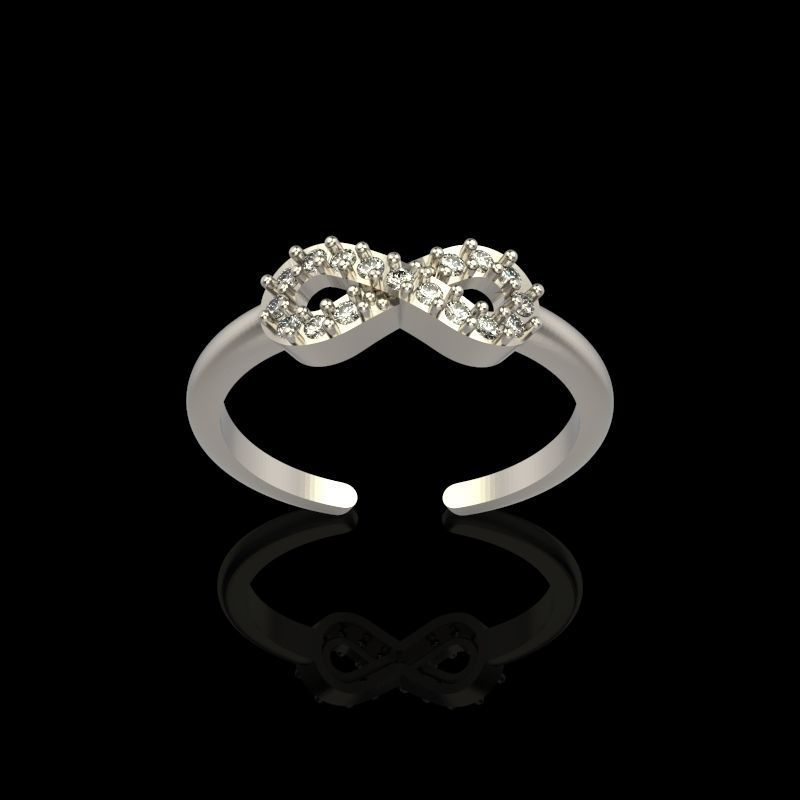 Women Infinity ring with diamonds 3dm stl vintage 3D model 3D printable ...