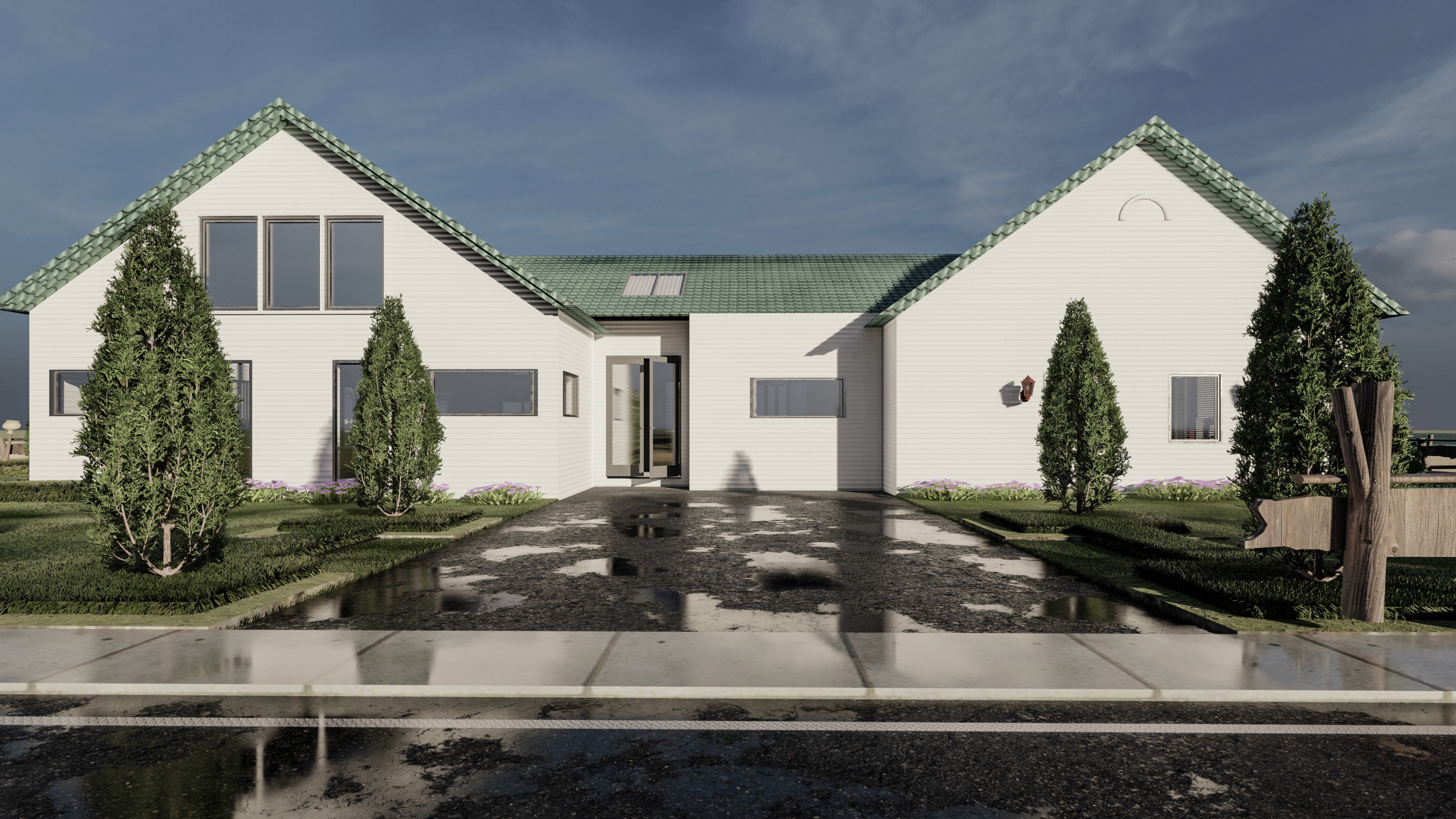 LANDSCAPE BACKYARD DESIGN OF LUXURY HOUSE 3D model | CGTrader