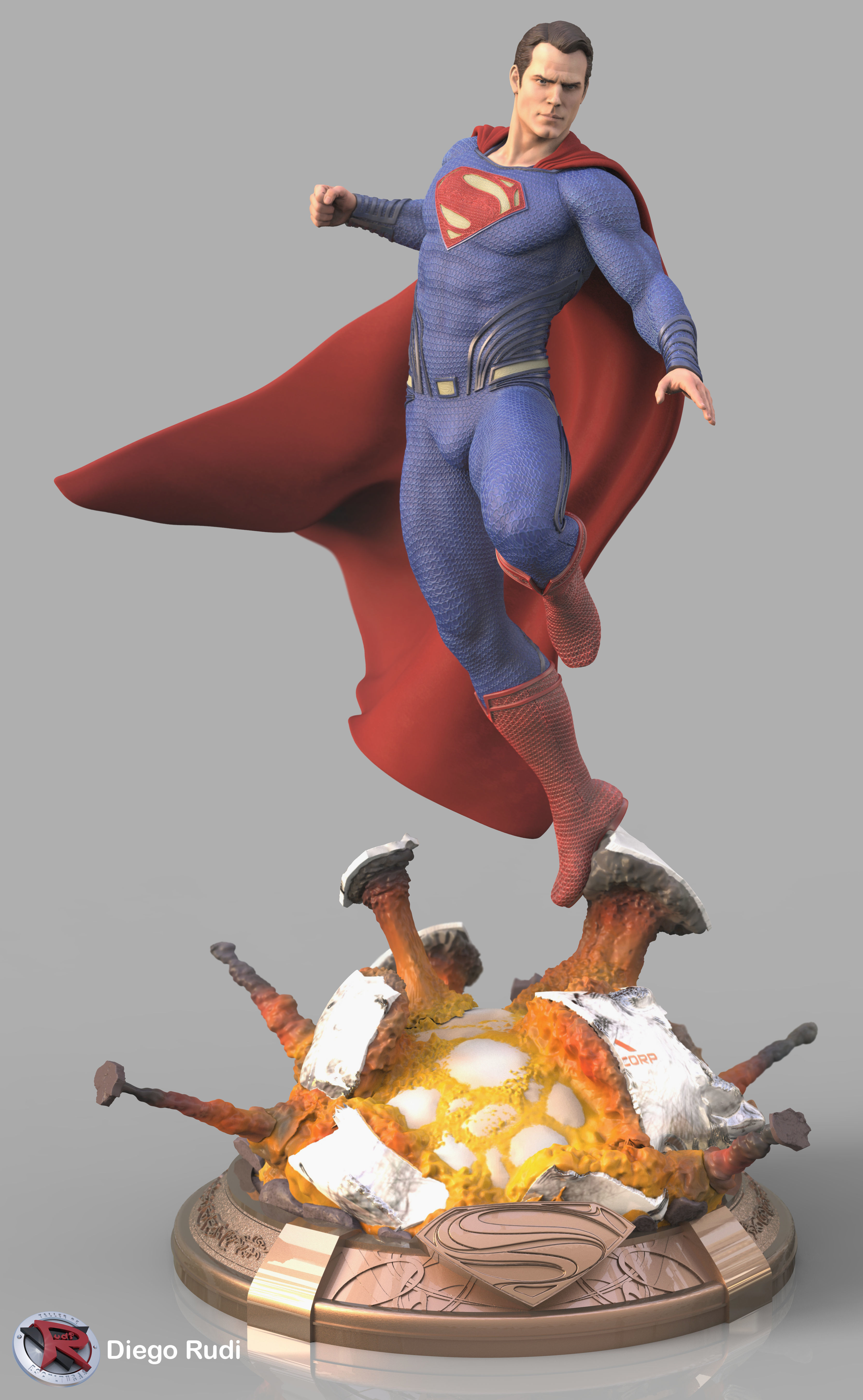 Superman stl printable statue 3D model 3D printable | CGTrader