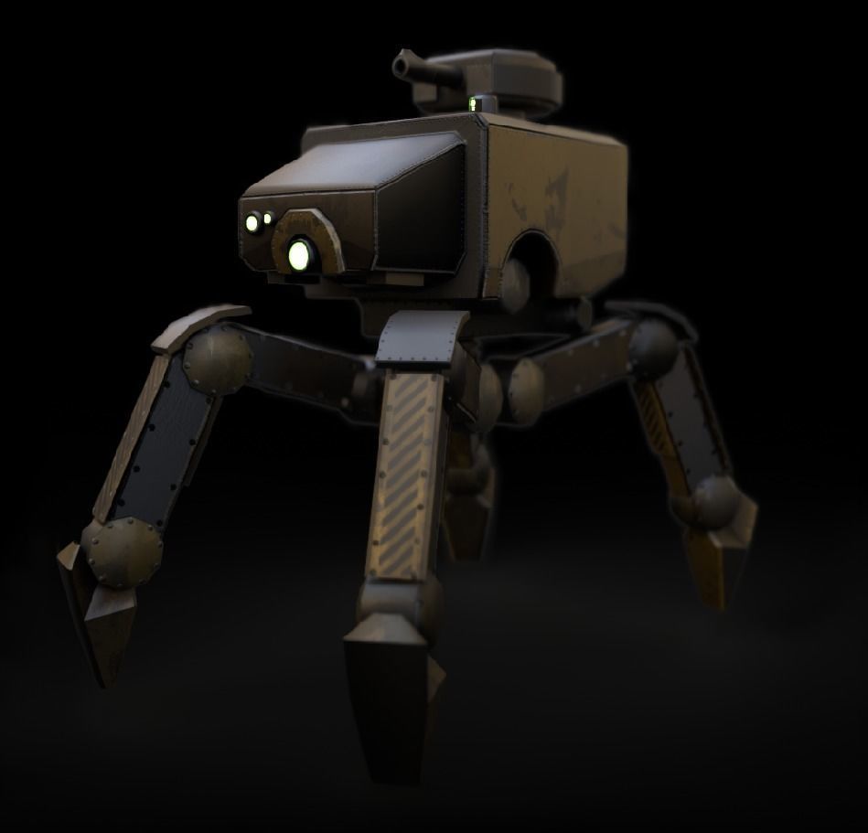 3D model Sentry robot quadruped VR / AR / low-poly | CGTrader