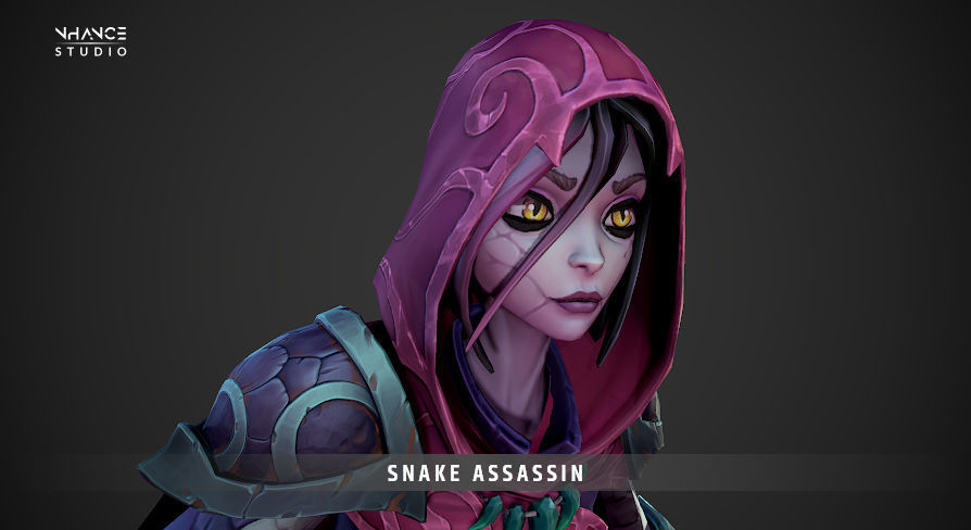 3D model Stylized Snake Assassin Hero VR / AR / low-poly rigged ...