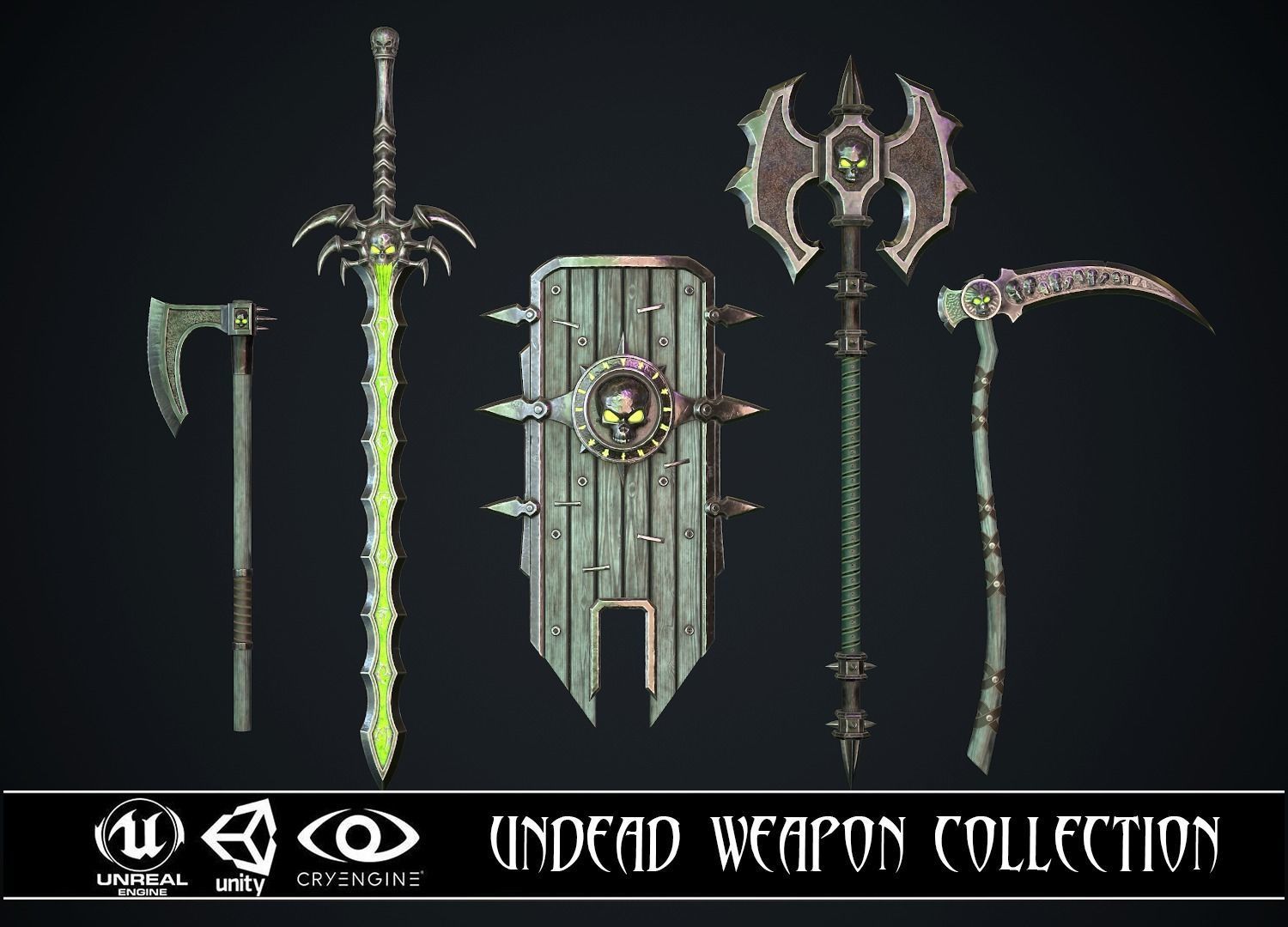 Undead Weapon Collection VR / AR / low-poly | CGTrader