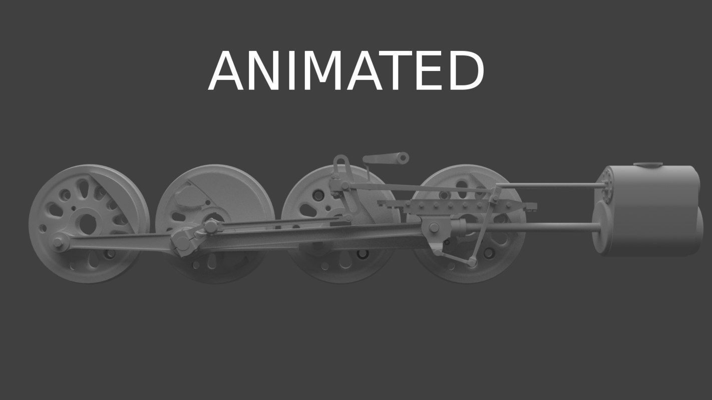 Wheel mechanism 3D model animated rigged | CGTrader