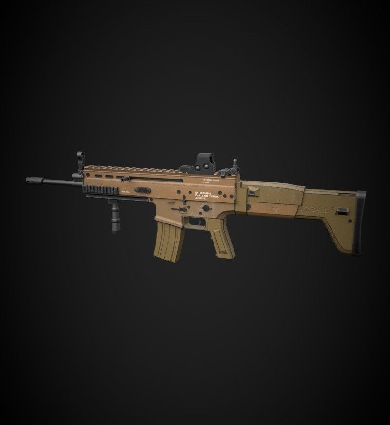 3D model Scar Assault Rifle Highly Optimised VR / AR / low-poly | CGTrader