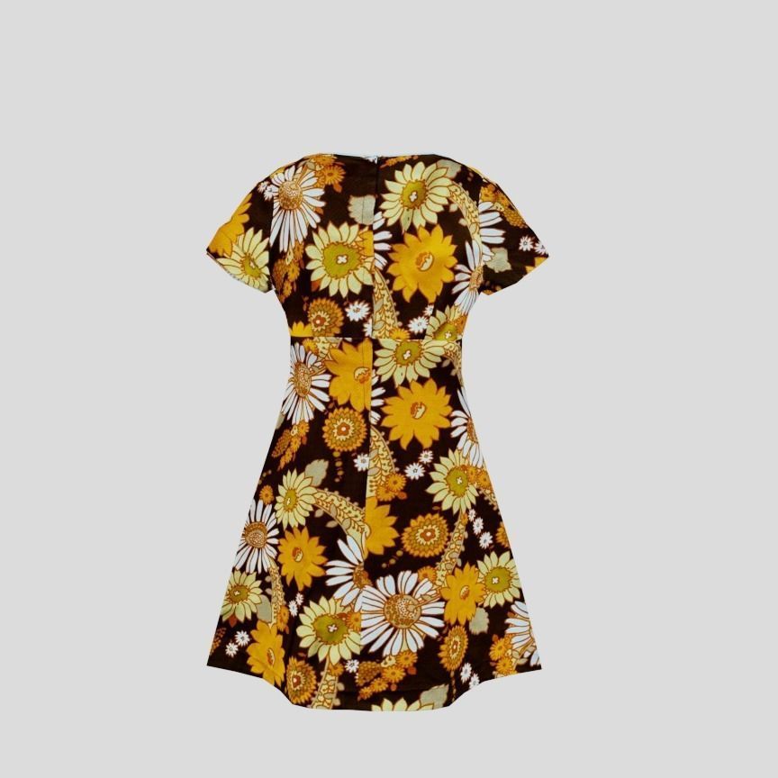 3D model Flowery 1960s Dress VR / AR / low-poly | CGTrader