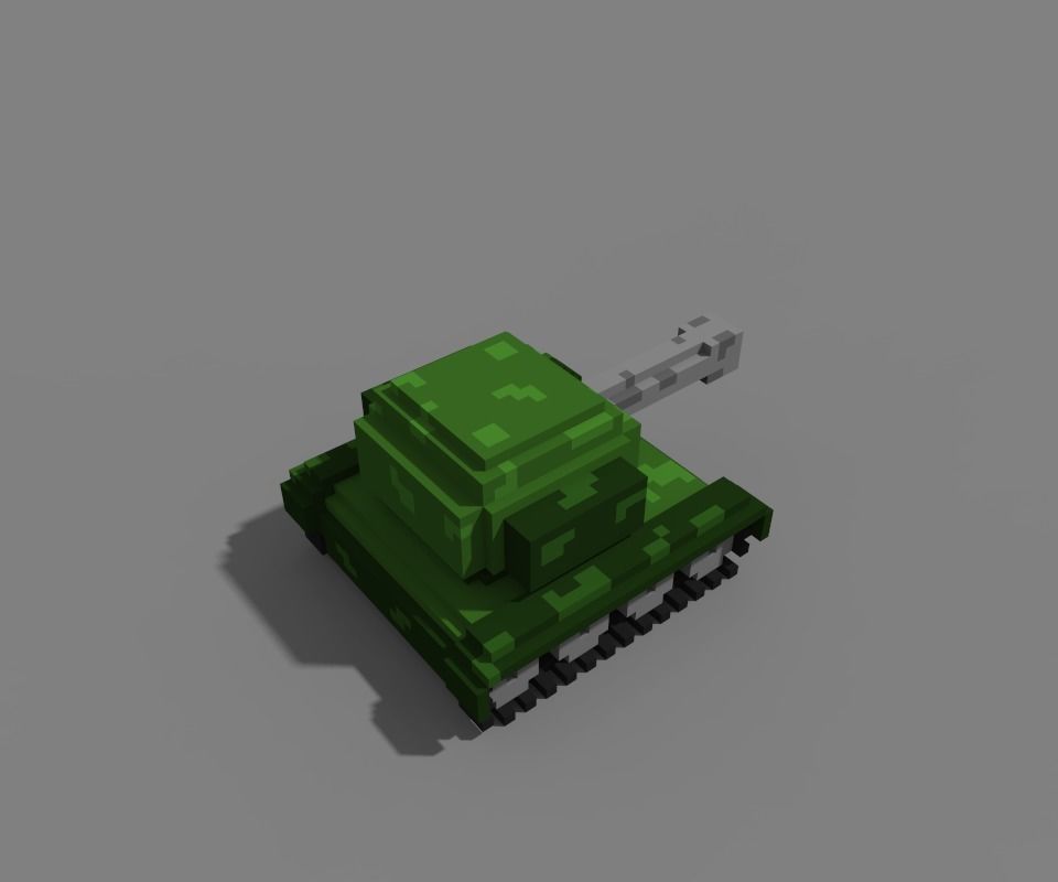 3D model 3D voxel tank VR / AR / low-poly | CGTrader