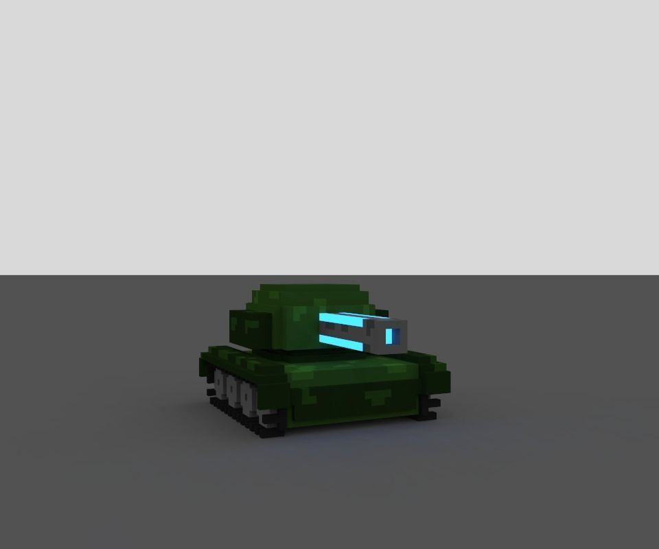 3D model 3D voxel laser tank VR / AR / low-poly | CGTrader